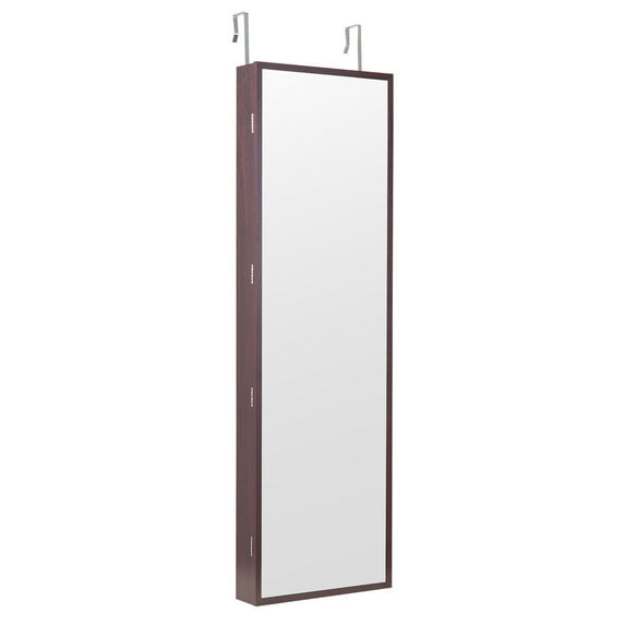 Full-Length Mirror Jewelry Cabinet 47.05in Lockable Wall or Door ...