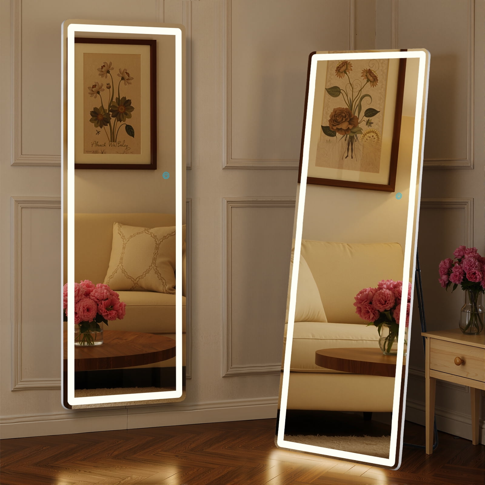 Full Length Mirror with Lights, 64"x21" LED Lighted Full Body Mirror ...