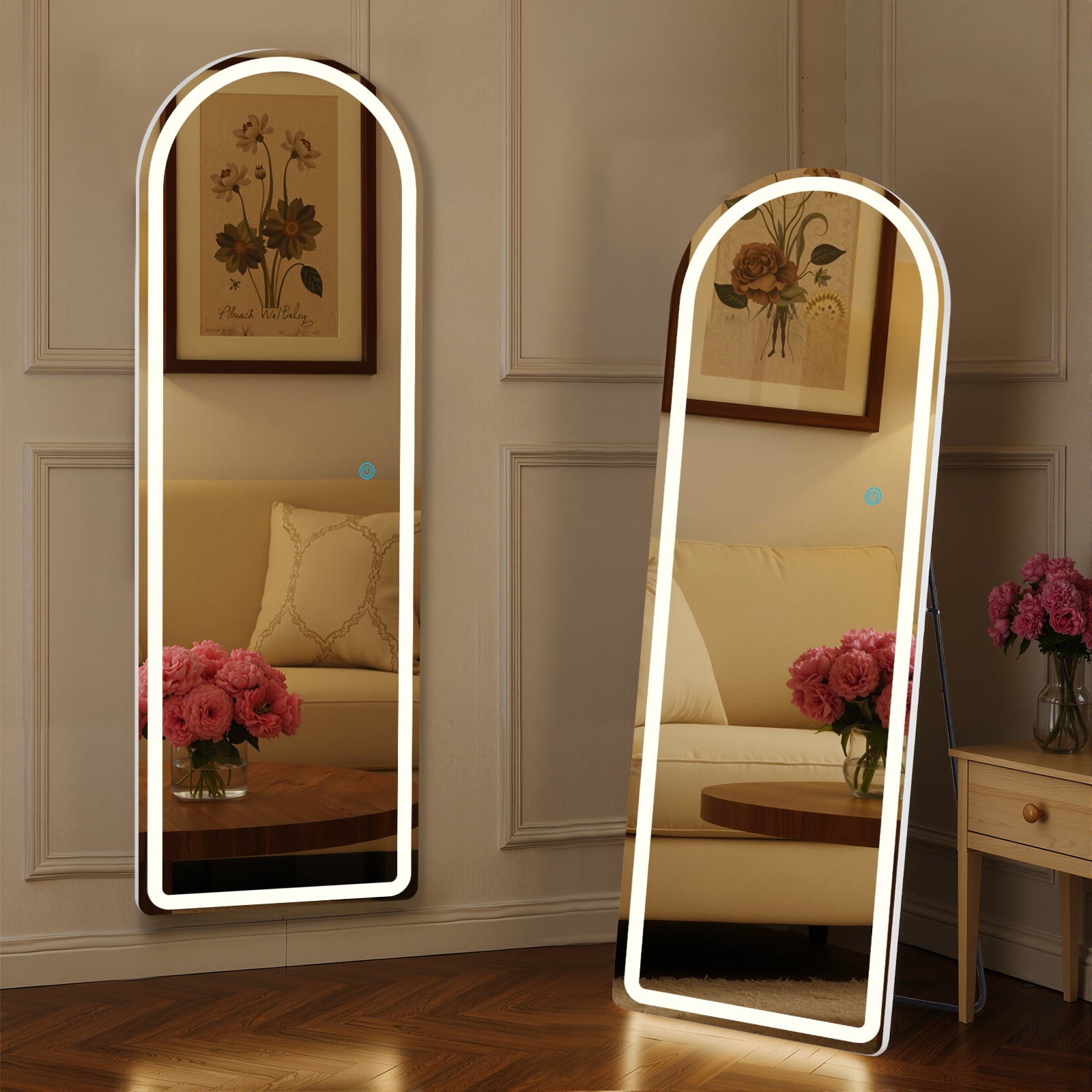 Full Length Mirror with Lights, 64"x21" LED Lighted Full Body Mirror ...