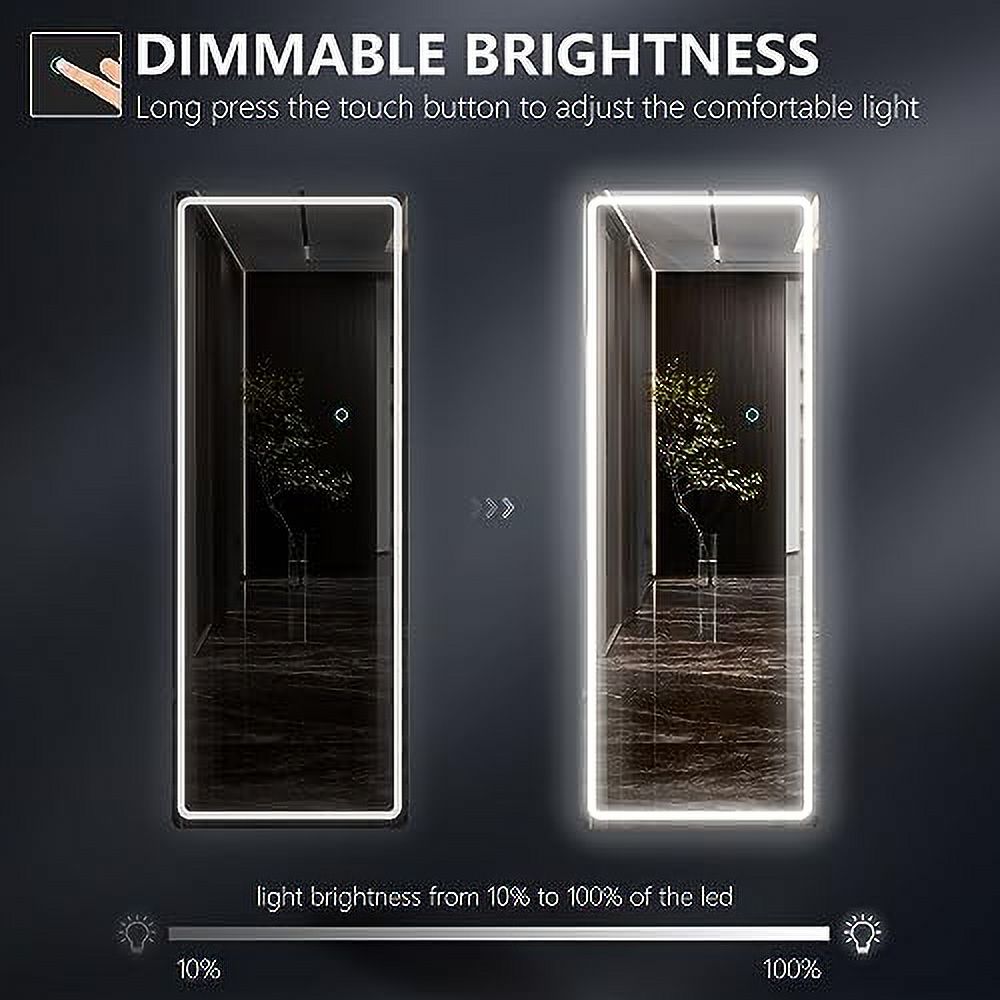 Full Length Mirror with Lights 65" X 22", LED Mirror Full Length, Full ...