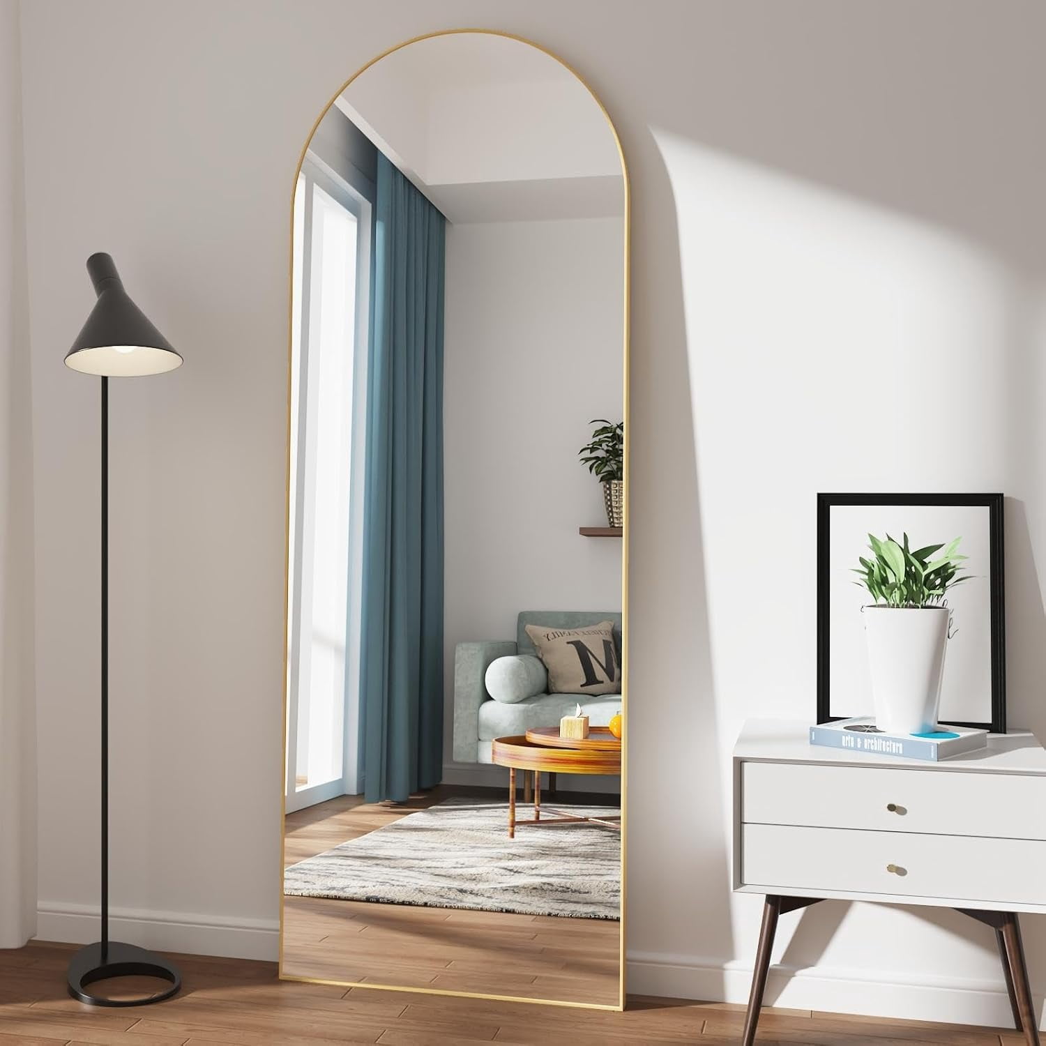 Full Length Mirror with Stand - Large Floor Mirror for Wall-Mounted or ...