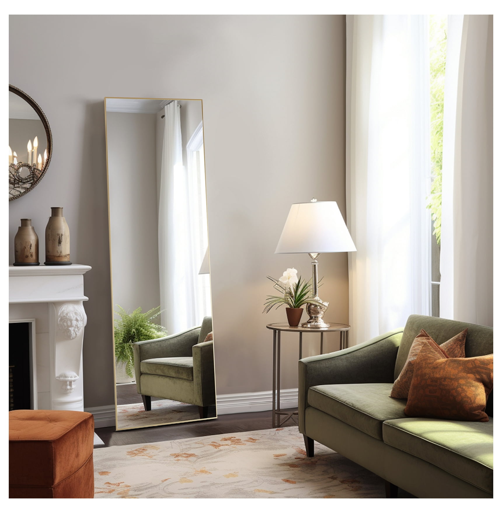 Full Length Mirror Standing Rectangle Floor Mirrors Body Dressing Wall ...