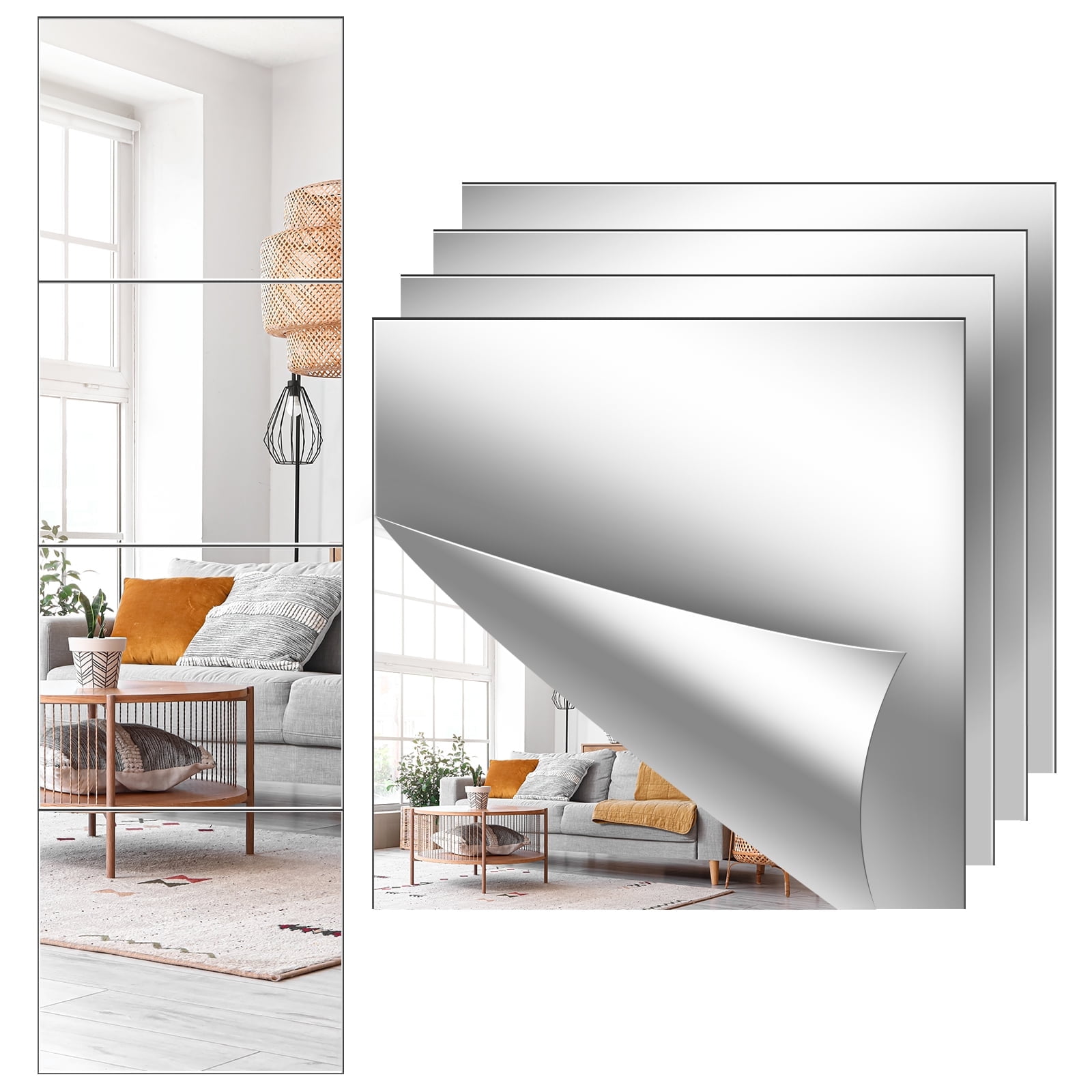 Mirror Wall Full Length ,Acrylic Square Wall Mirror Tiles for Wall ...