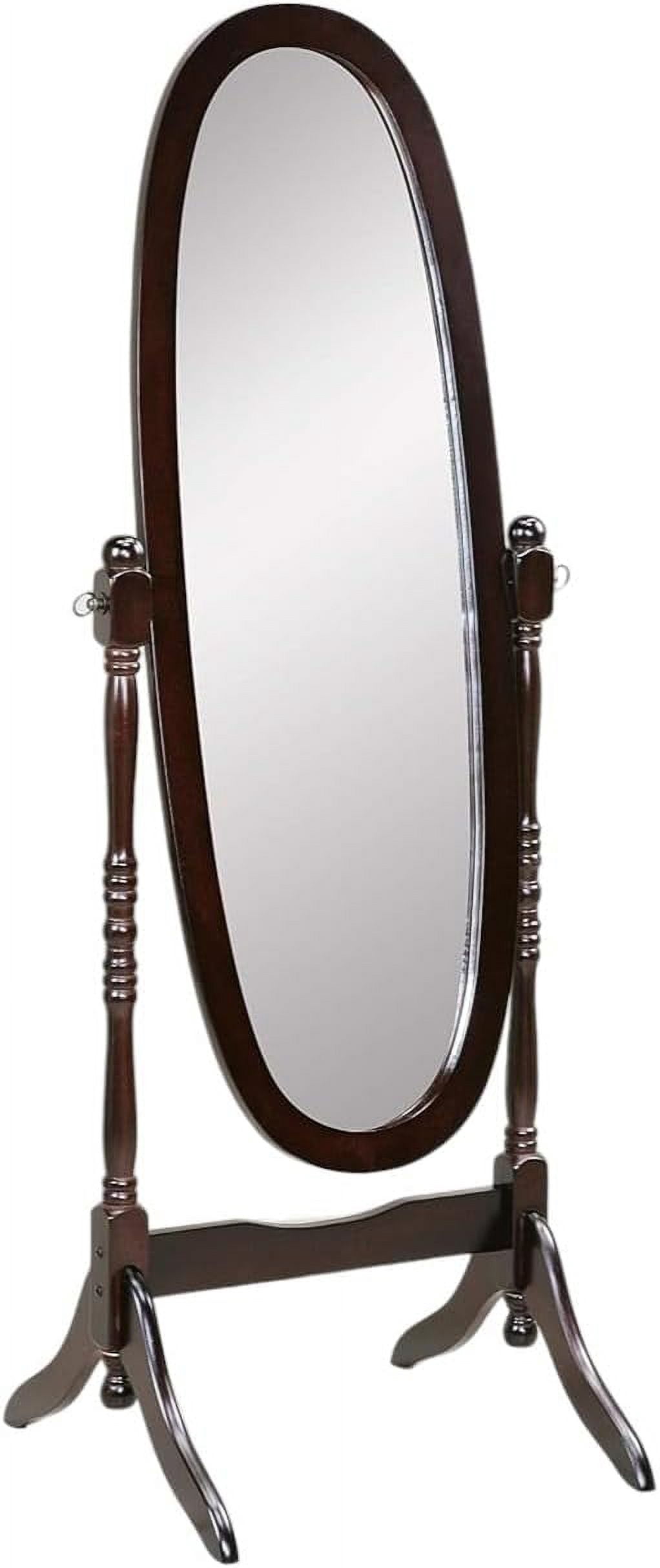 Full Length Mirror with Stand, Vintage Wood Cheval Mirror, Adjustable ...