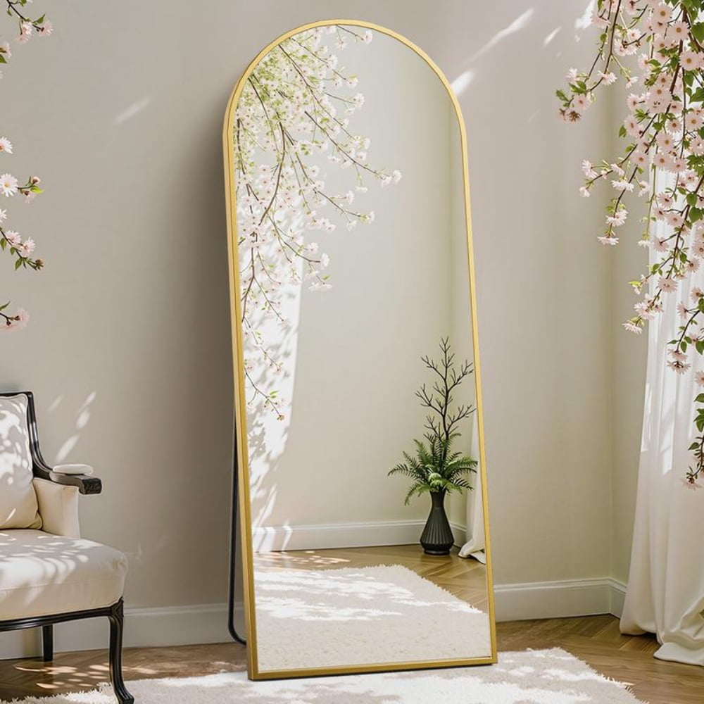 Full Length Mirror with Stand Wall Mirror, Aluminum Frame Sturdy ...