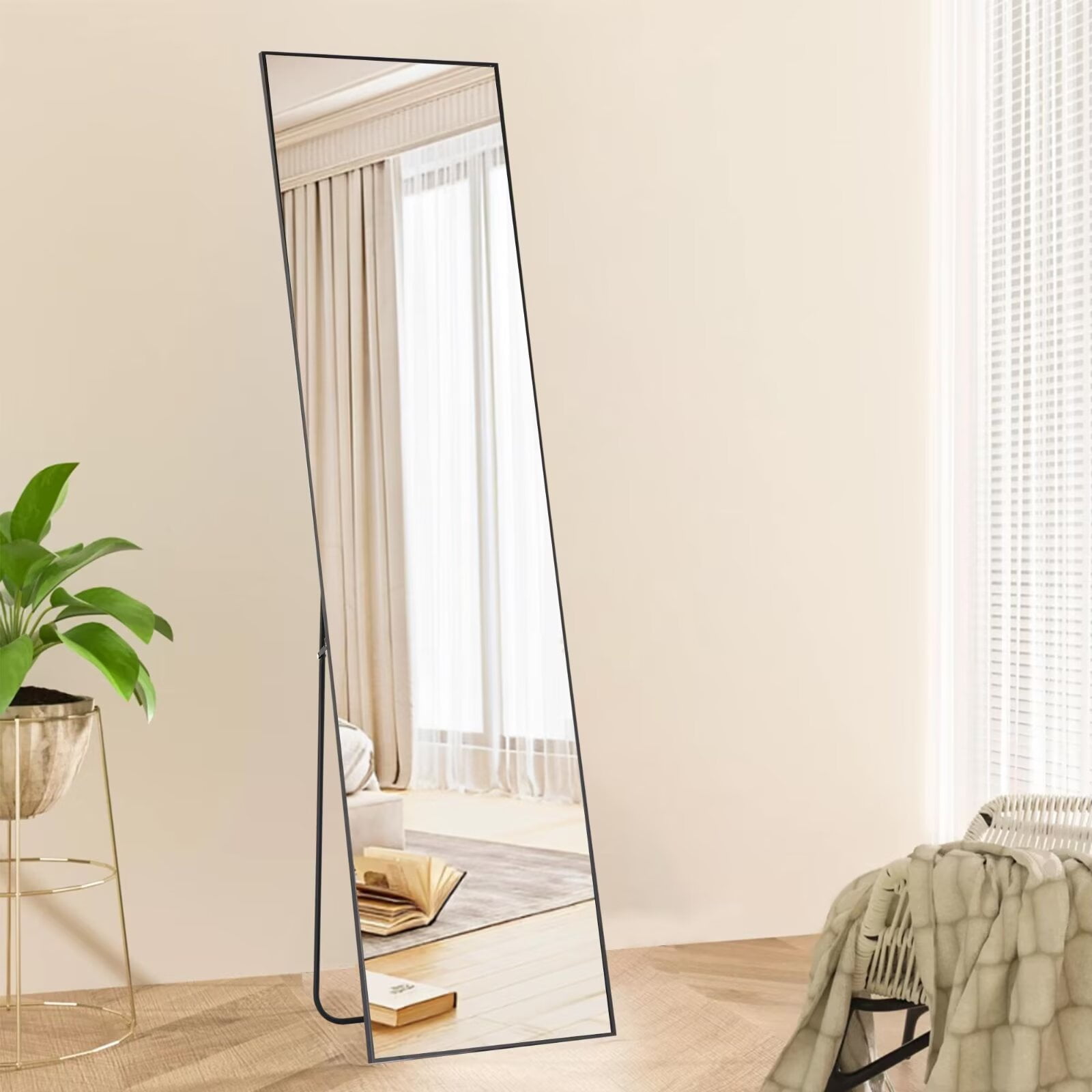 Full Length Mirrors with Stand, Long Wall Mirrors Full Length,Full Body ...