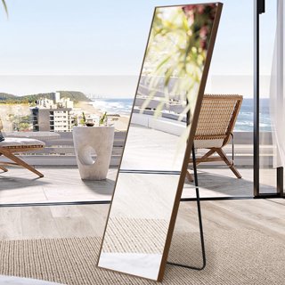 Noble House Paisley Modern Rectangular Standing Mirror - Stainless ...