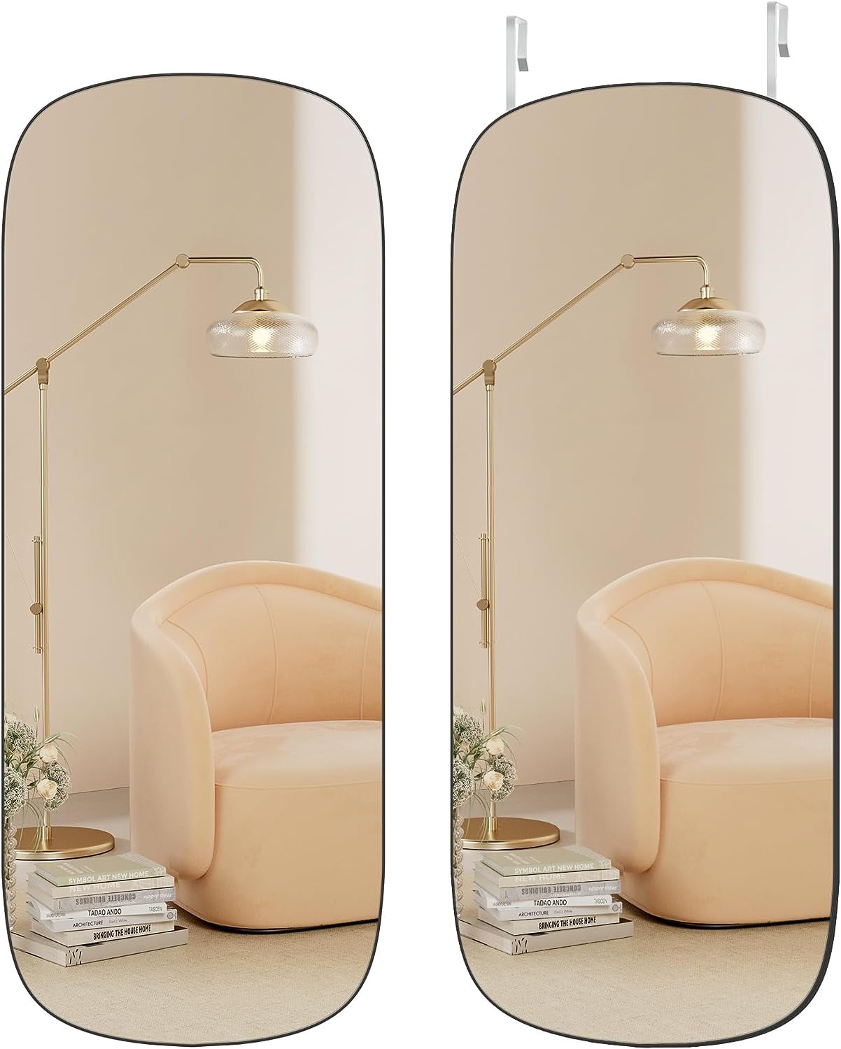 Full Length Wall Mirror, Over The Door Mirror, 47.2" x 18.5" Arched ...