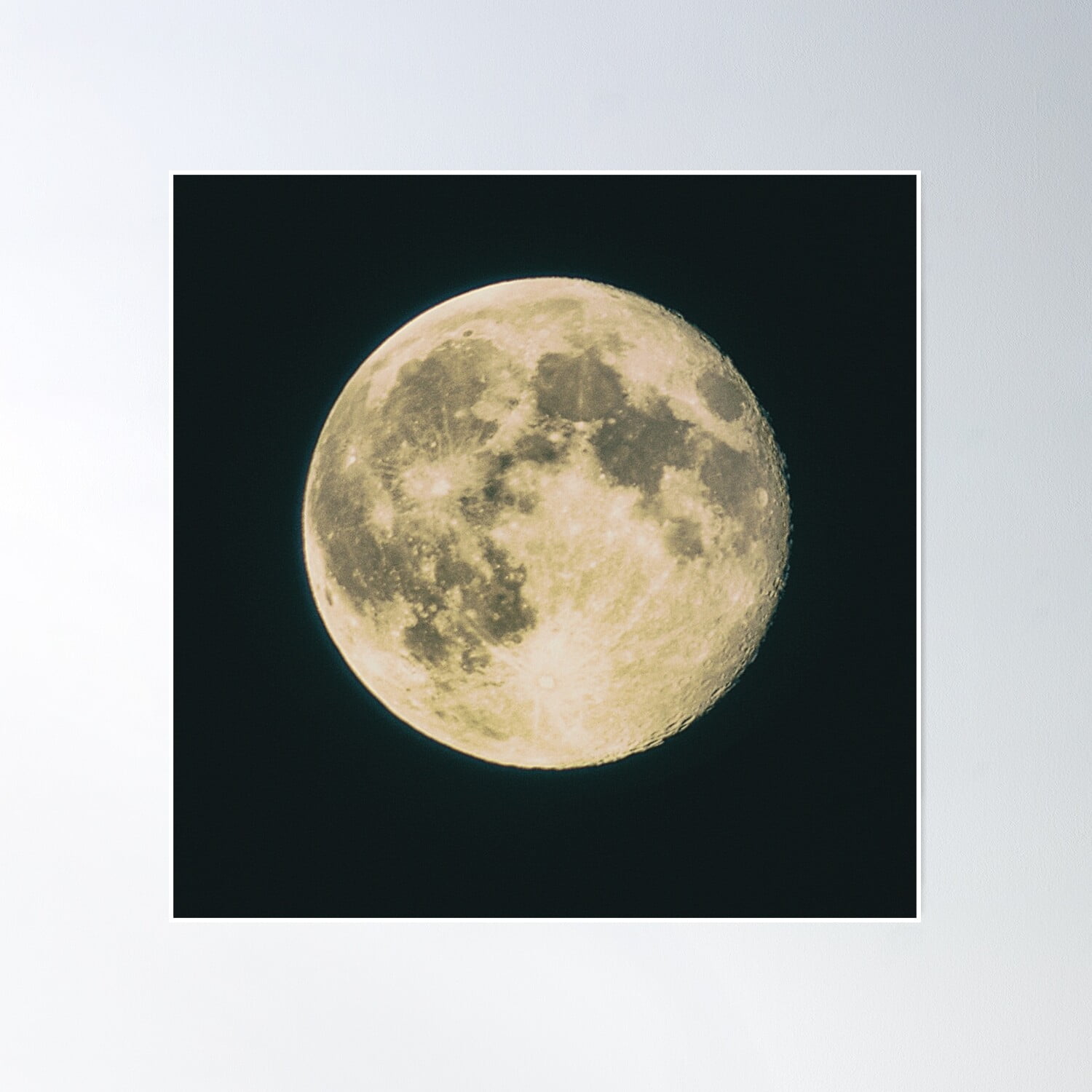 Full Light Blue Moon Poster Wall Art, Modern Wall Decor, 24x24 UNFRAMED ...