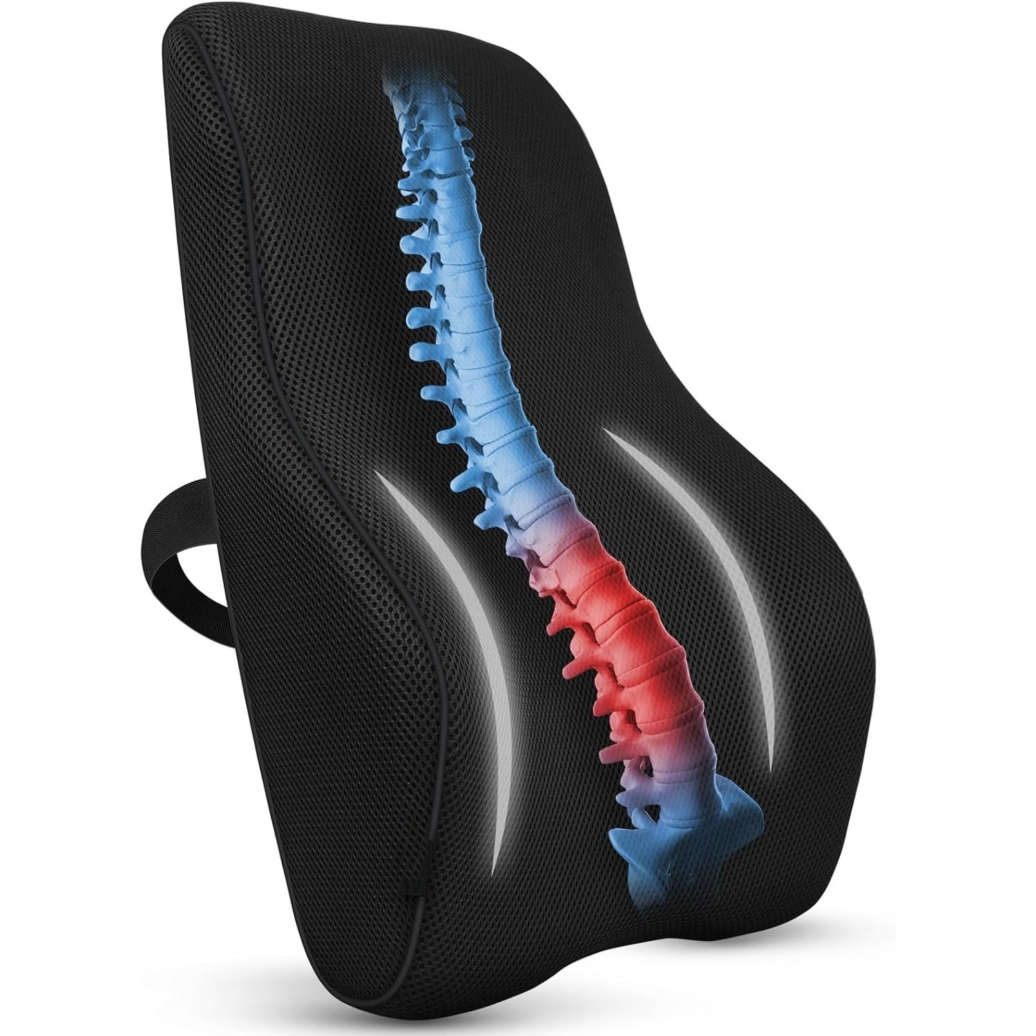 Full Lumbar Pillow - Memory Foam Contour Support Cushion for Lower Back ...