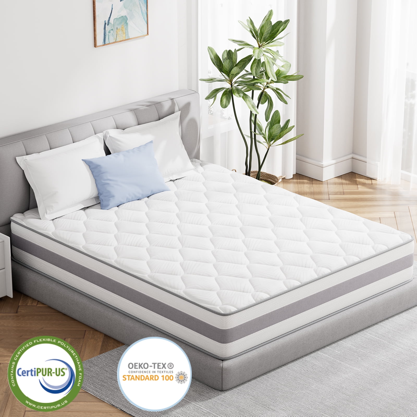 Full Mattress, 12 Inch Hybrid Mattress in a Box, Memory Foam and ...