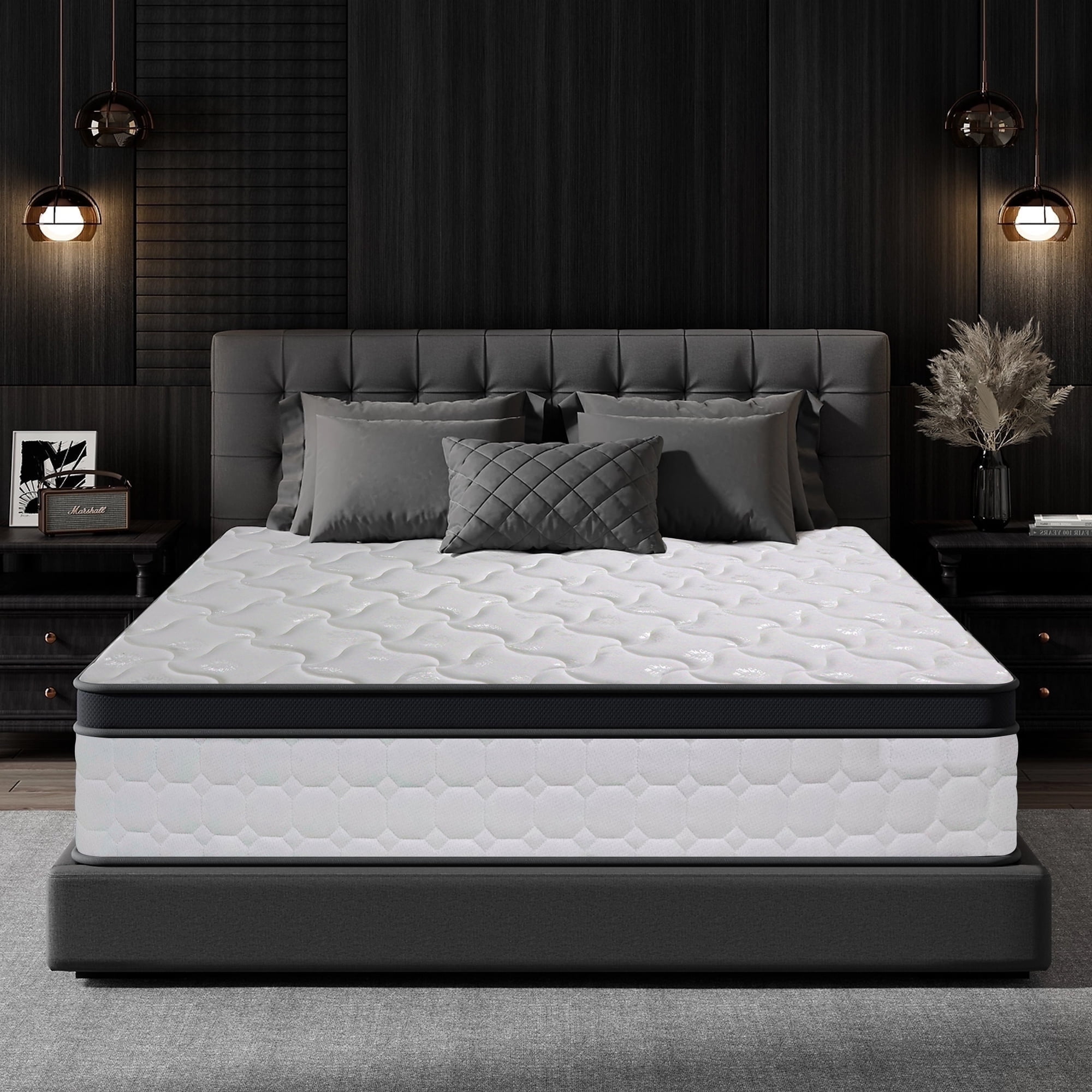 Full Mattress, 12 Inch Hybrid Memory Foam Mattress in a Box, Pressure ...