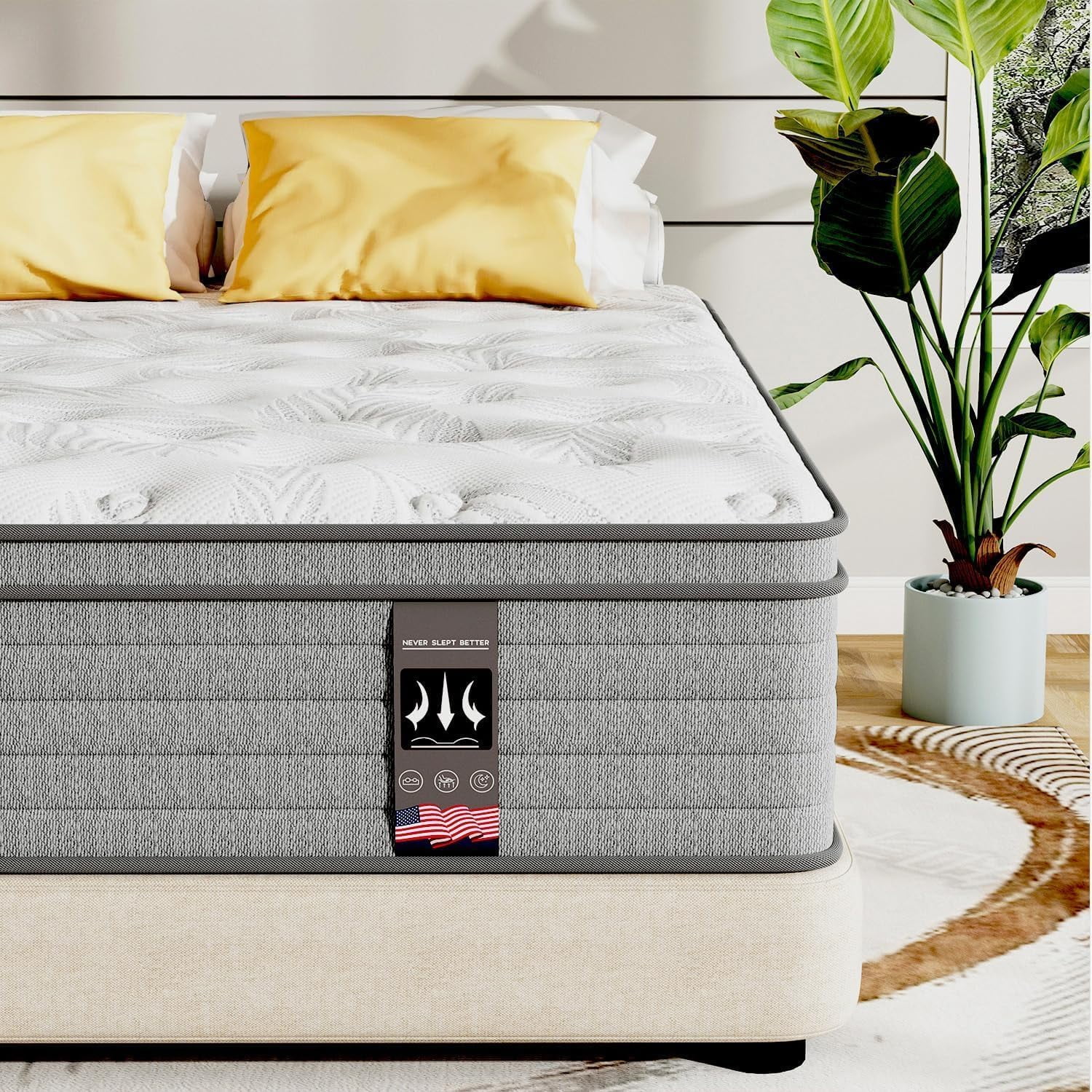 Full Mattress, 14 Inch Hybrid Full Size Mattress in a Box, Pocket ...
