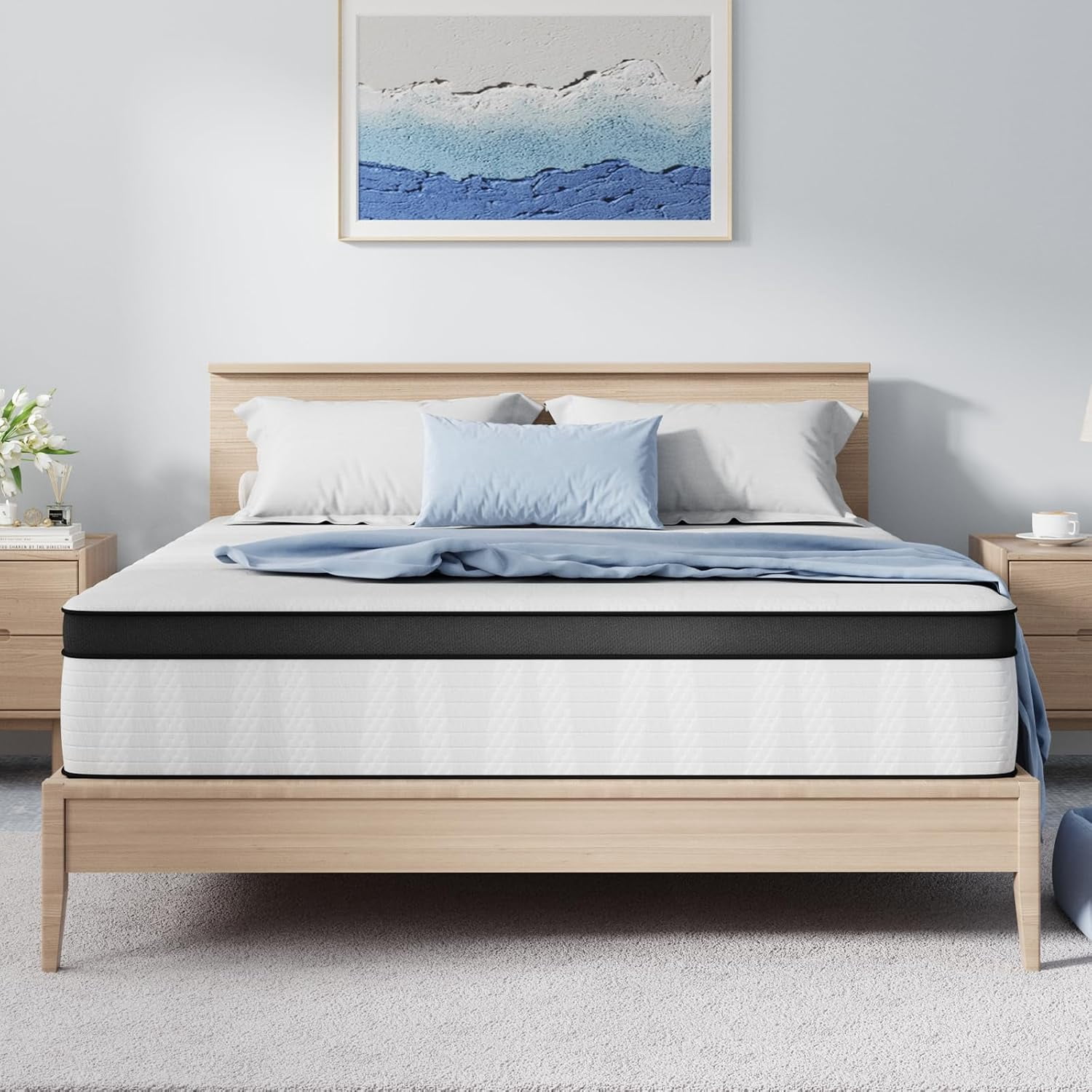 Full Mattress, 14 Inch Medium Firm Full Size Mattress in a Box, Hybrid ...