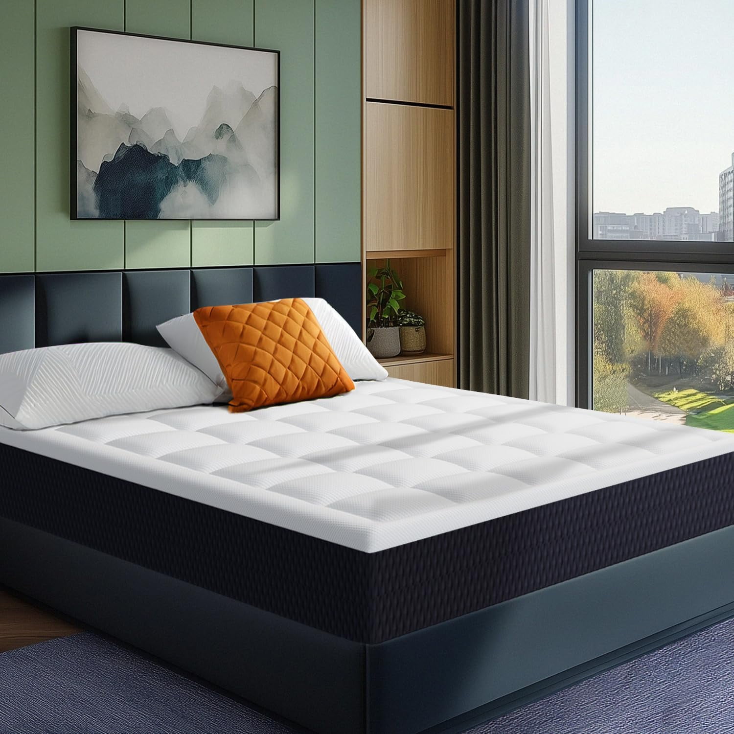 IULULU 6-Inch Full Size Green Tea Gel Memory Foam Mattress, Bed in a ...