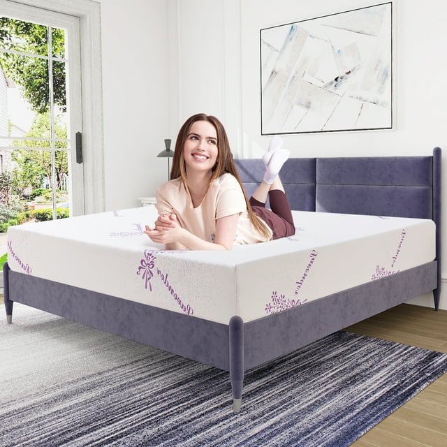 Full Size 6-Inch Memory Foam Mattress, Firm, Lavender Infused, Bed in a ...