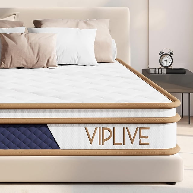 VIPLIVE 10 inch Full Size Memory Foam Mattress, Hybrid Innerspring ...