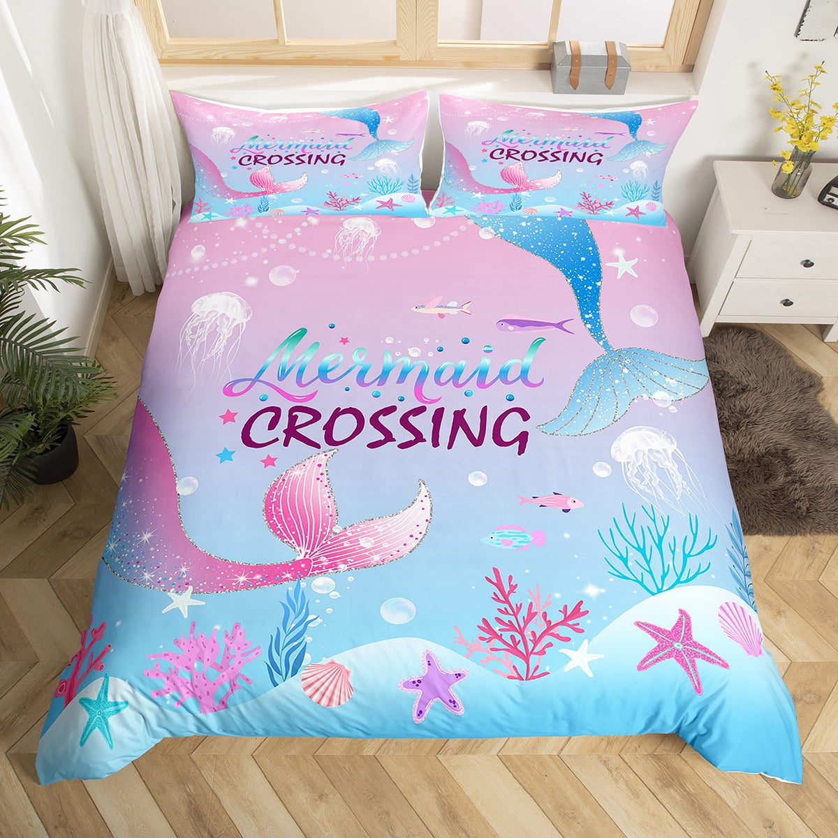 Full Mermaid Duvet Cover, Mermaid Tail Comforter Cover Mermaid Gifts ...