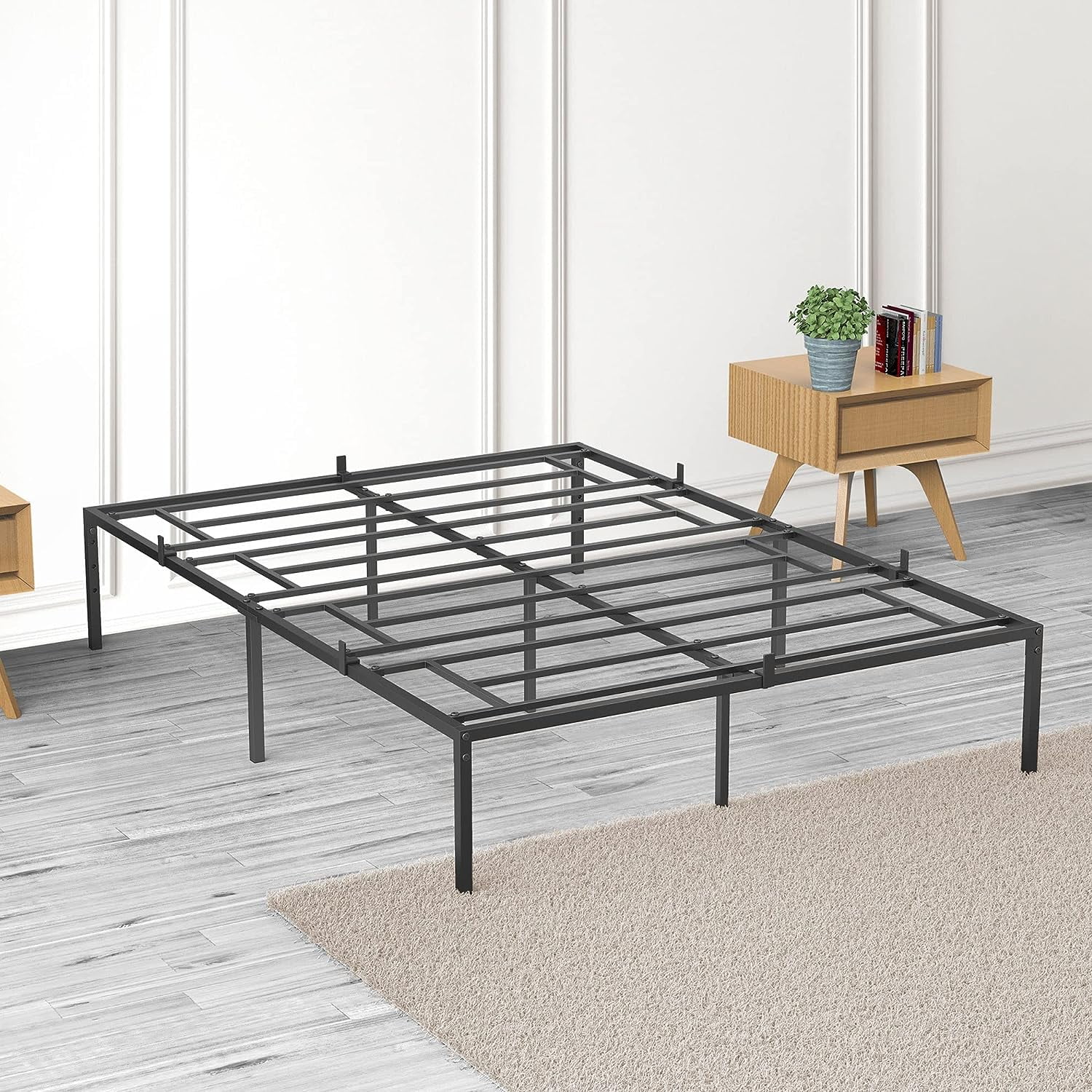 Full Metal Bed Frames,Heavy Duty Steel Slat Support Noise Free No Box ...