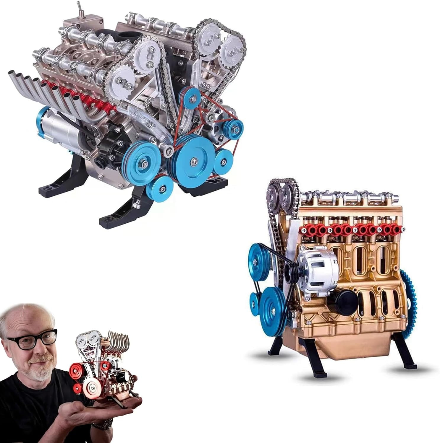 Full Metal Car Engine Model, Metal Car Engine Model Kit, Resin Car Engine Model Kit, Building a ...