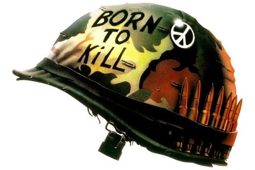 Full Metal Jacket Classic Born To Kill Helmet Peace Sign 24x36 Poster ...