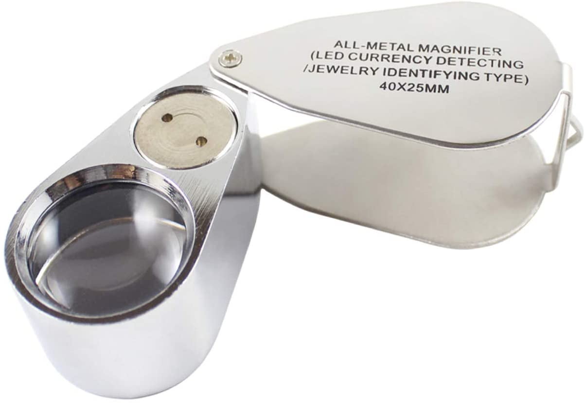 Full Metal Jewellery Magnifier, Jewellers Illuminated Loupe Pocket ...