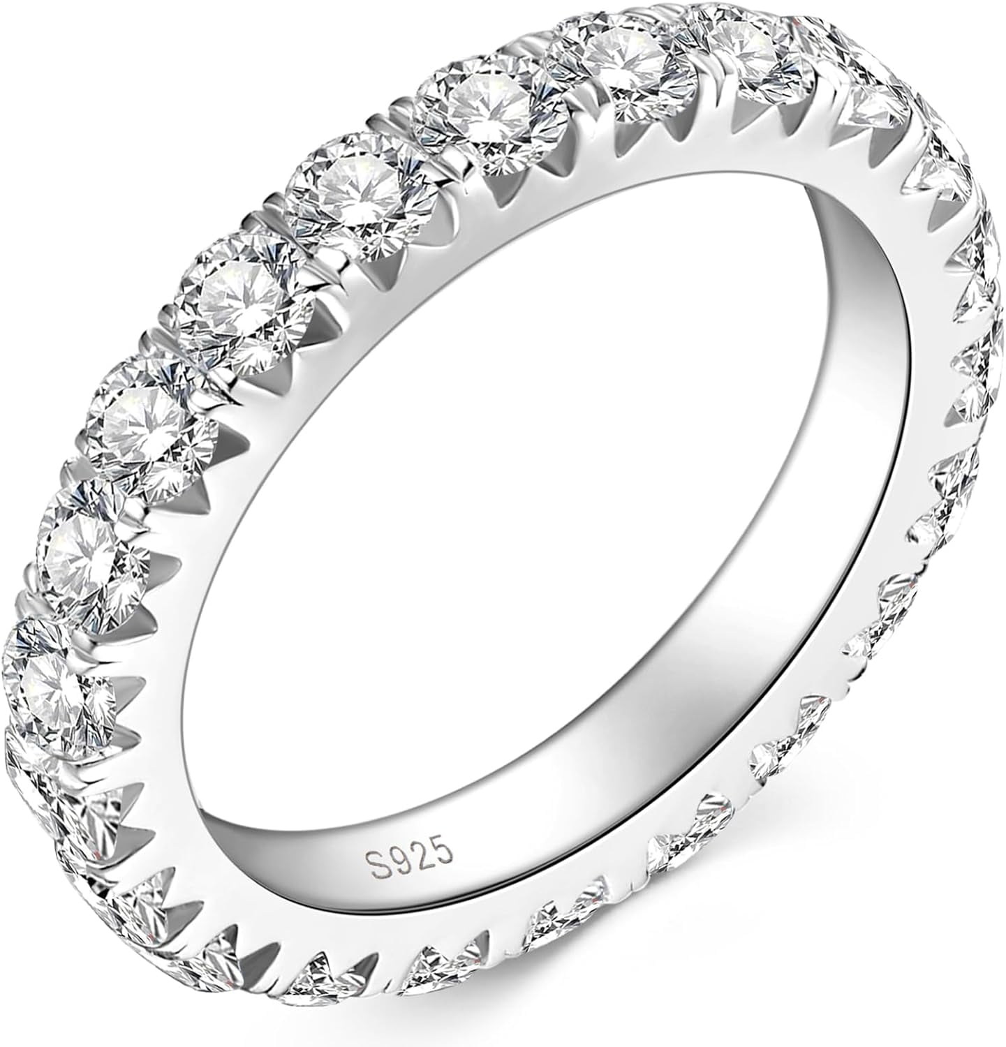 Full Moissanite Eternity Rings Wedding Band, Lab Created Diamond ...