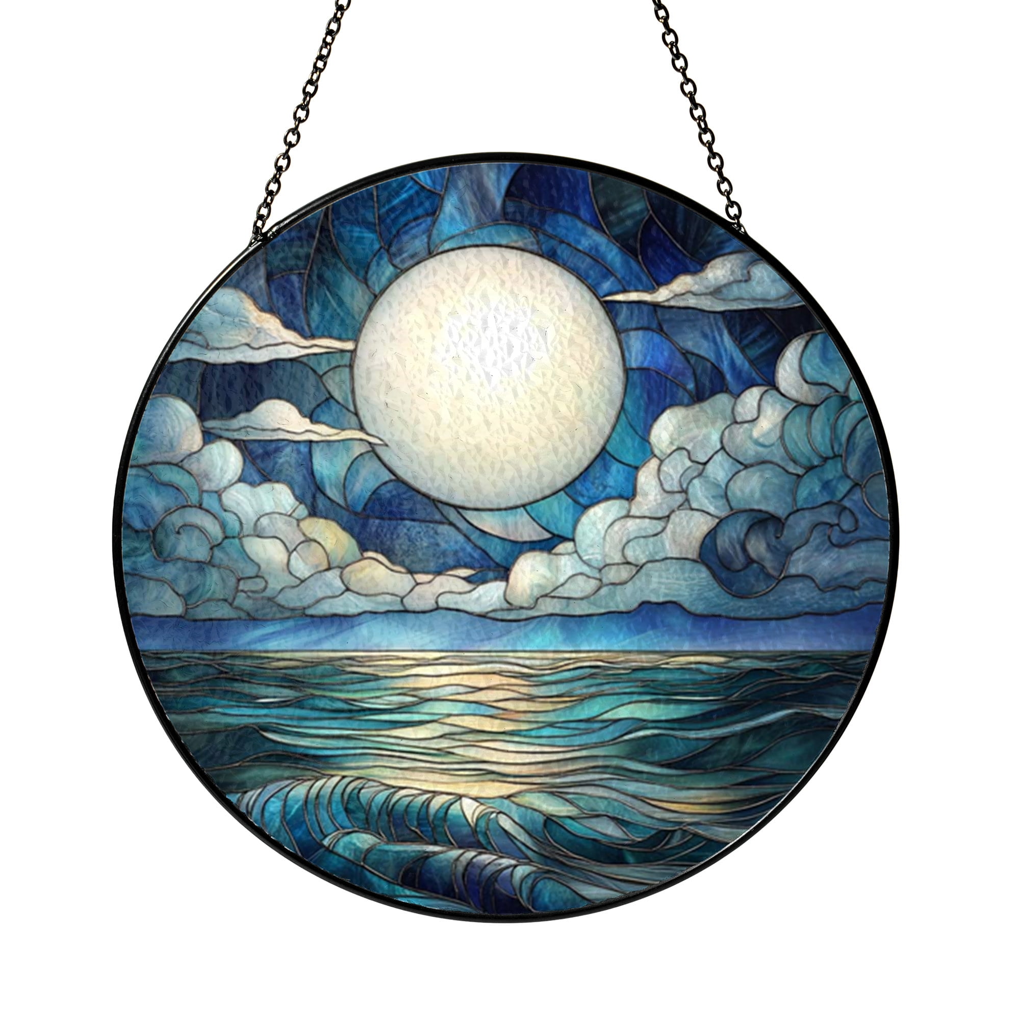 Full Moon Acrylic Suncatcher – Ocean Night Sky Window Hanging Decor2001 ...