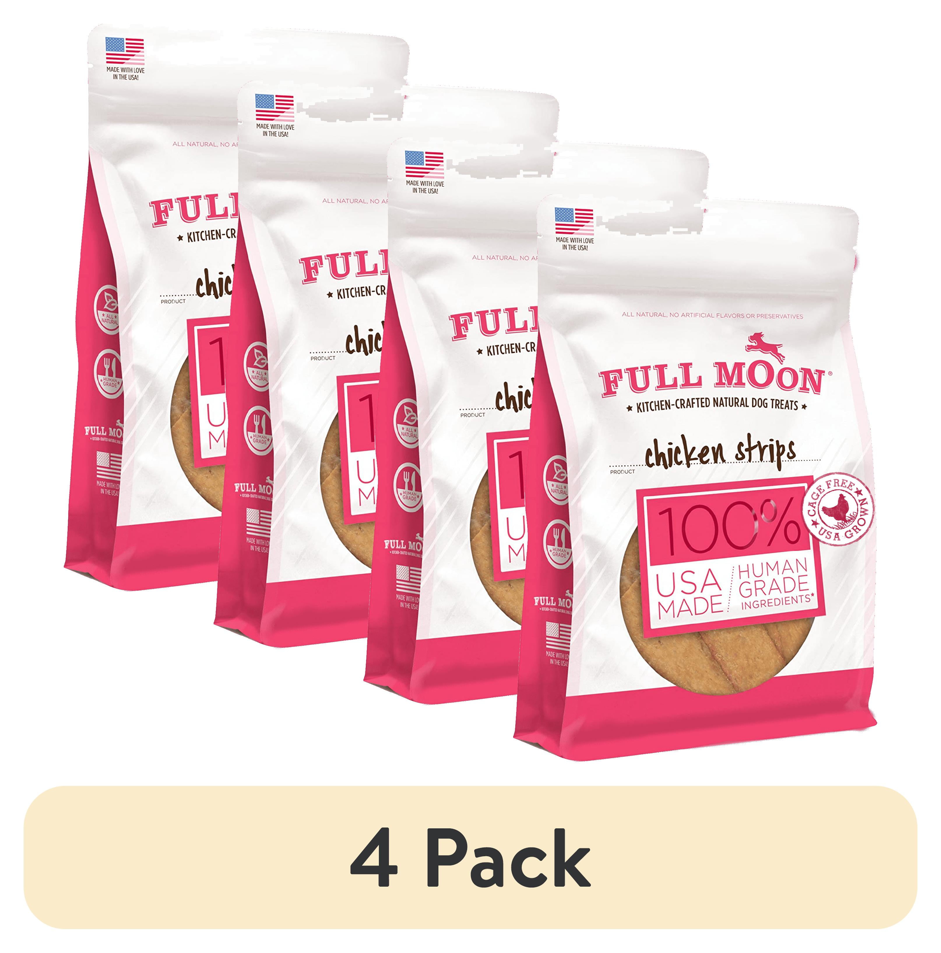 (4 pack) Full Moon All Natural Human Grade Dog Treats, Chicken Strips ...