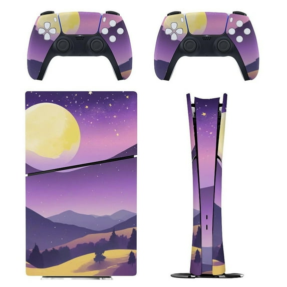 Full Moon And Stars Console Skin Bundle for PS5 Pro Slim Disc & Digital ...