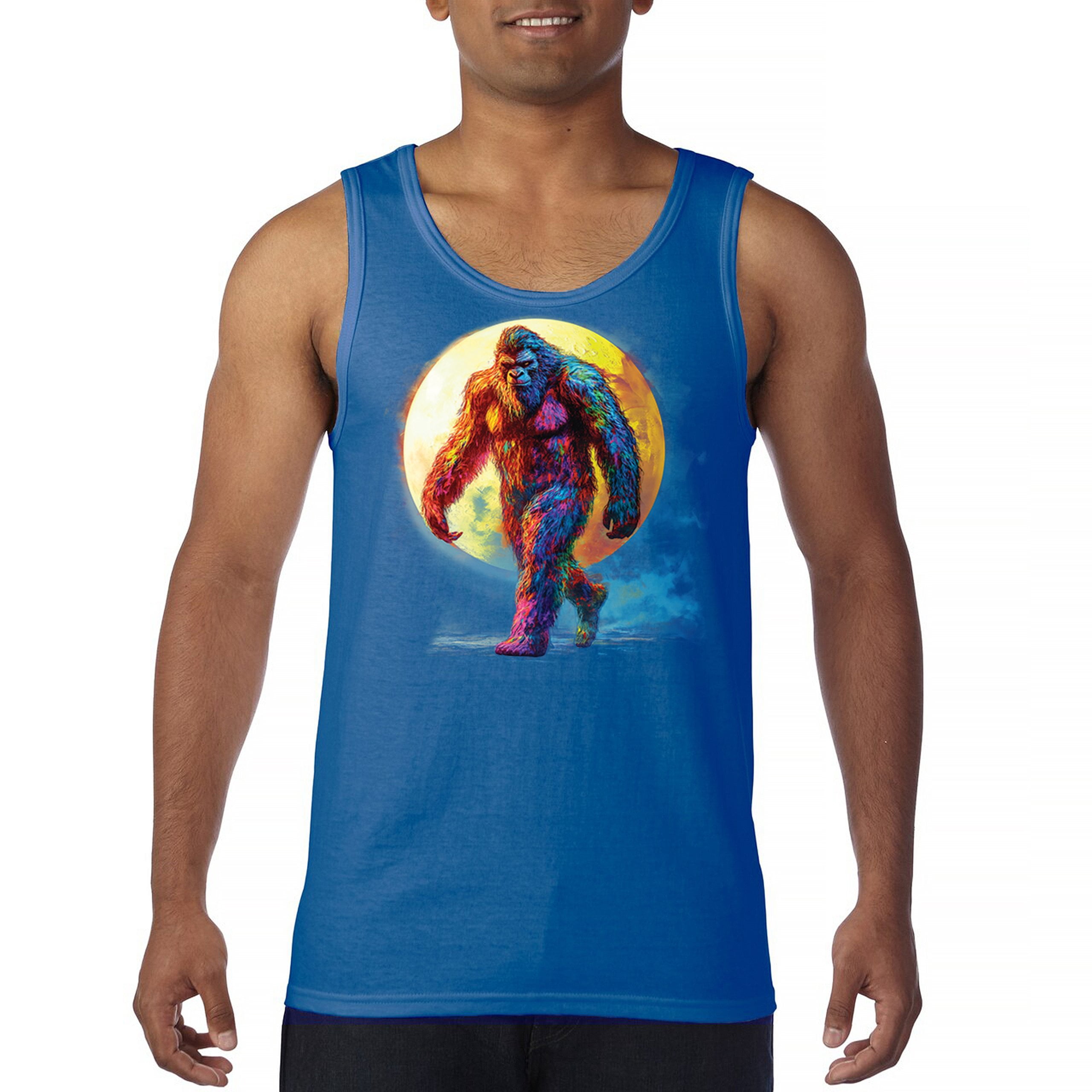 Full Moon Bigfoot Men's Tank Top Hiking Sasquatch Hide and Seek ...