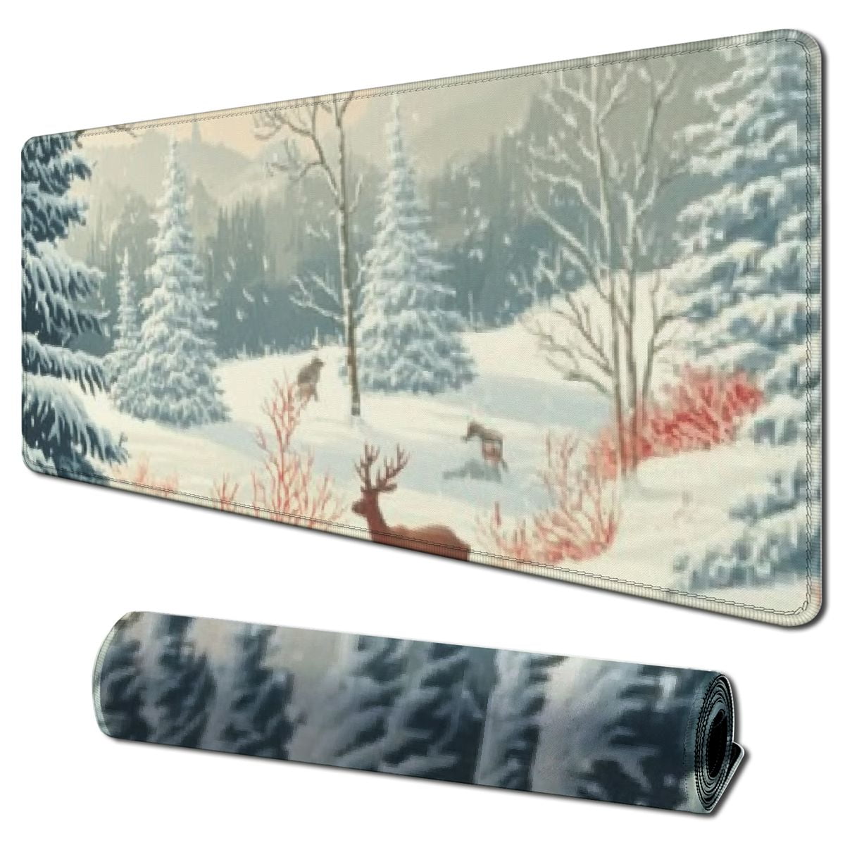 Full Moon Desk Mat Forest Mouse Pad Large Gaming Mouse Pad Full Desk ...