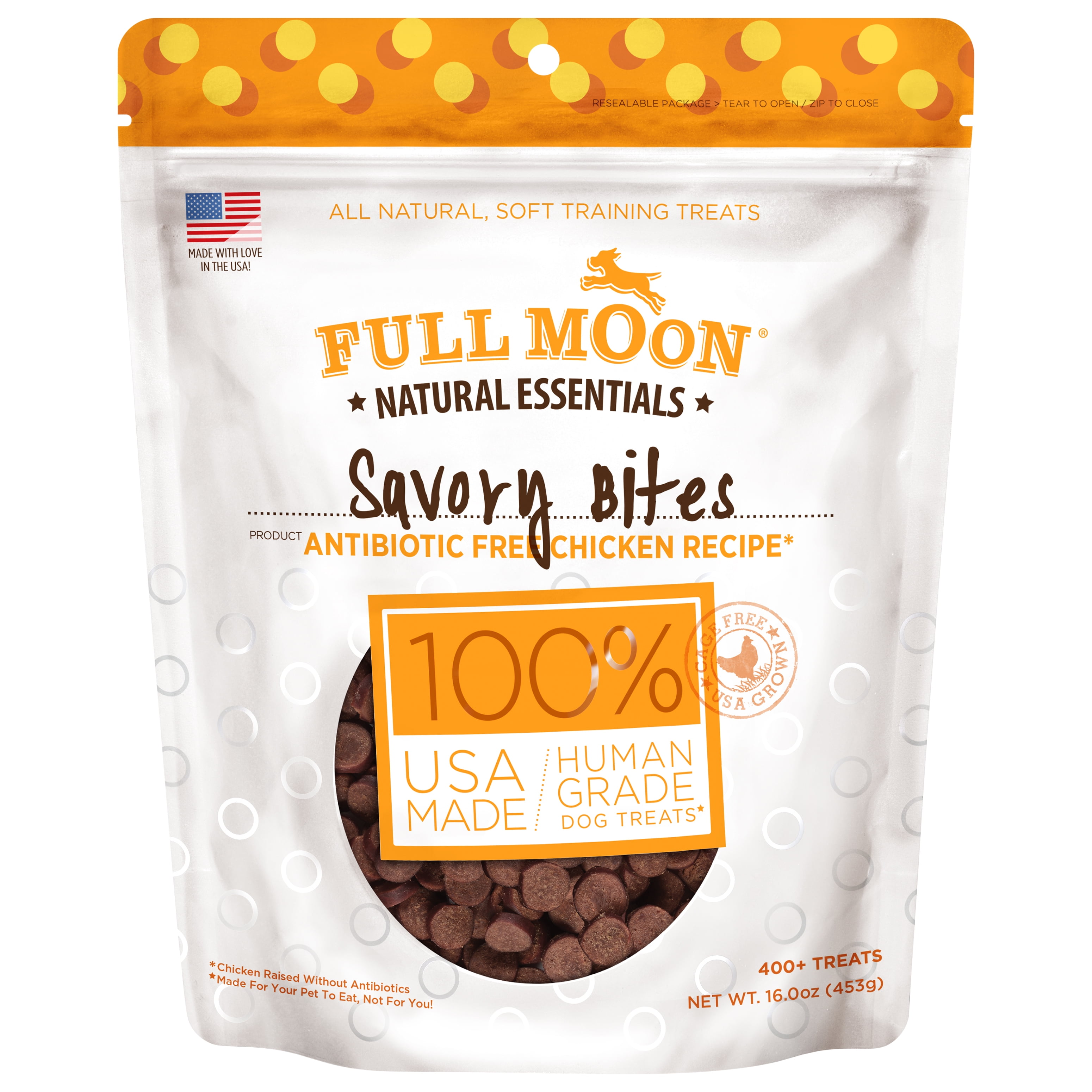 Full Moon All Natural Human Grade Dog Treats, Essential Chicken Savory ...