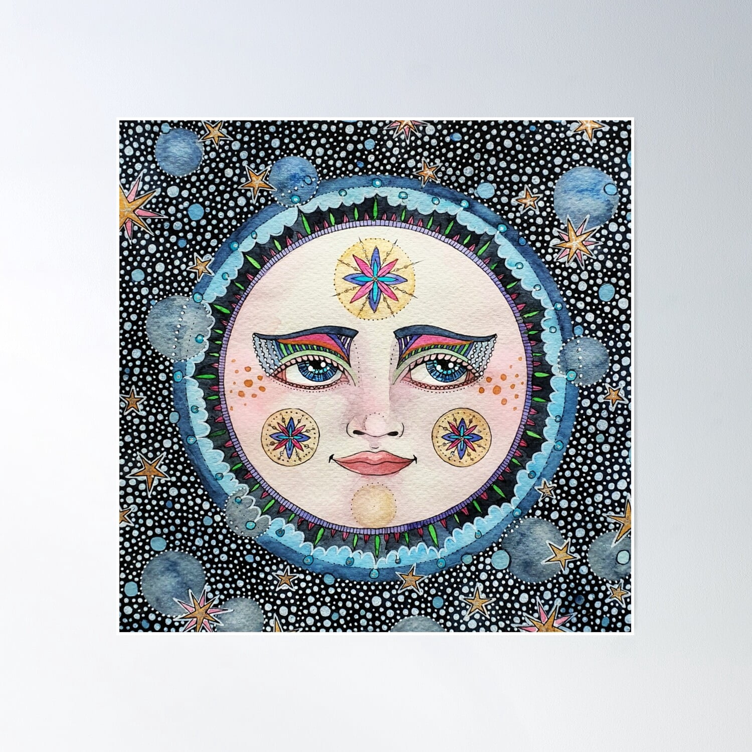 Full Moon Face Poster Wall Art, Modern Wall Decor, 30x30 UNFRAMED ...