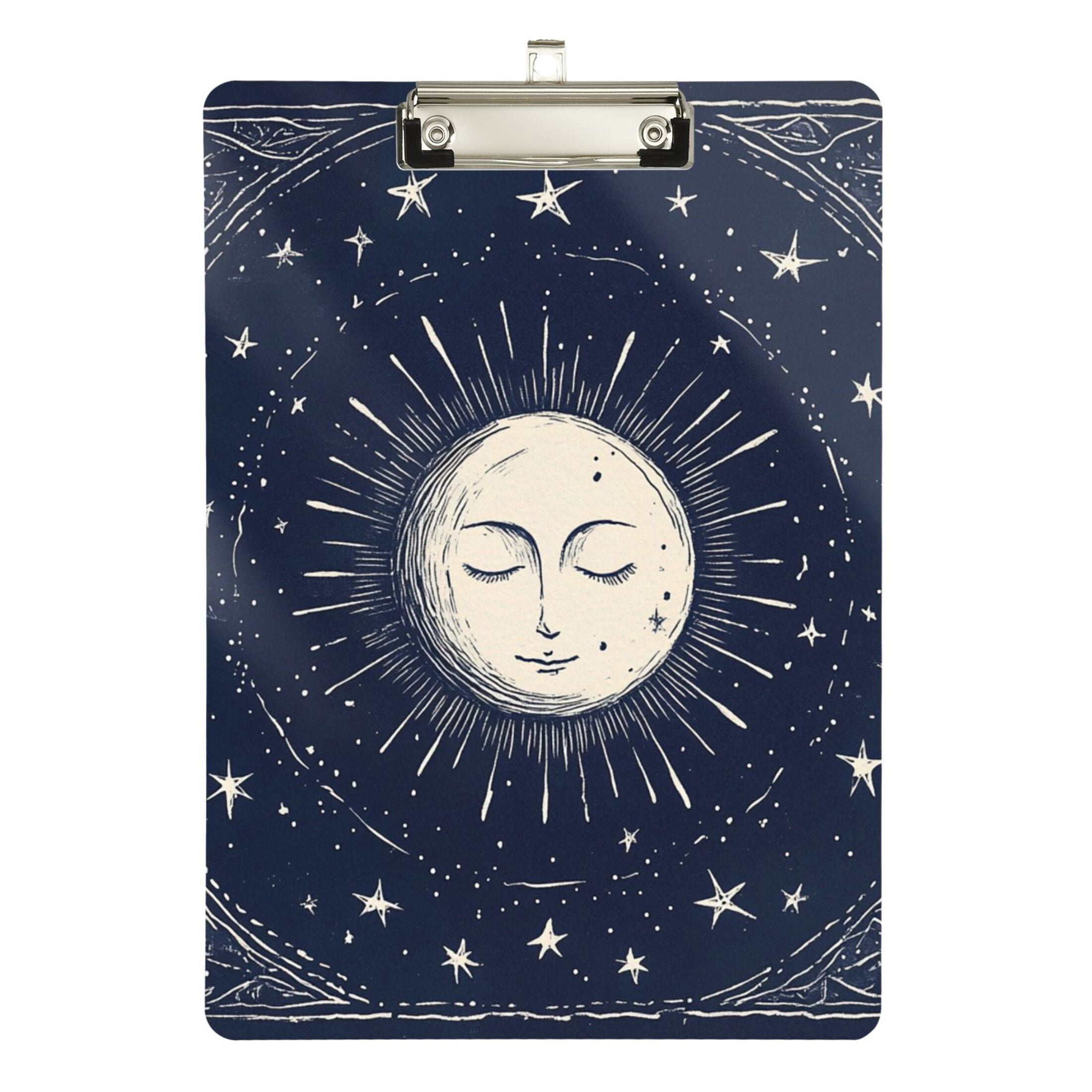Full Moon Face Stars Acrylic Clipboard Drawing Board Clipboard with ...