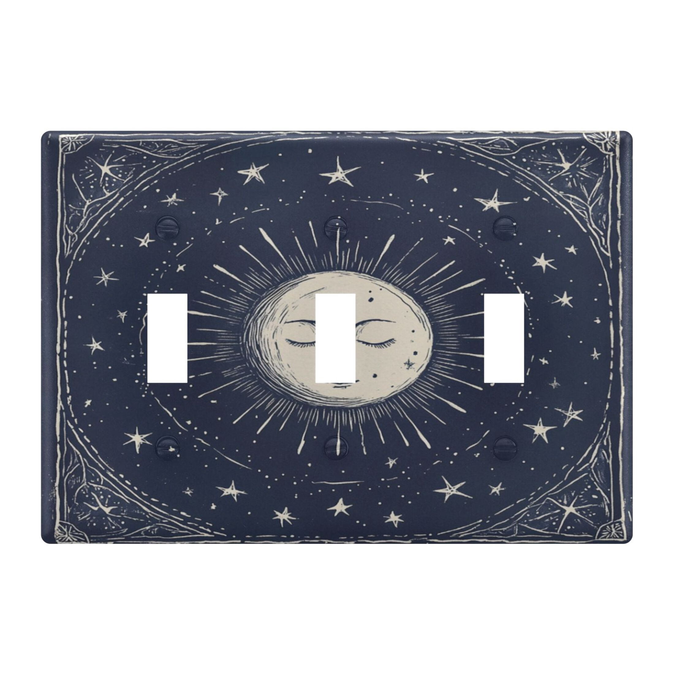 Full Moon Face Stars Light Switch Cover Electrical Outlet Cover ...