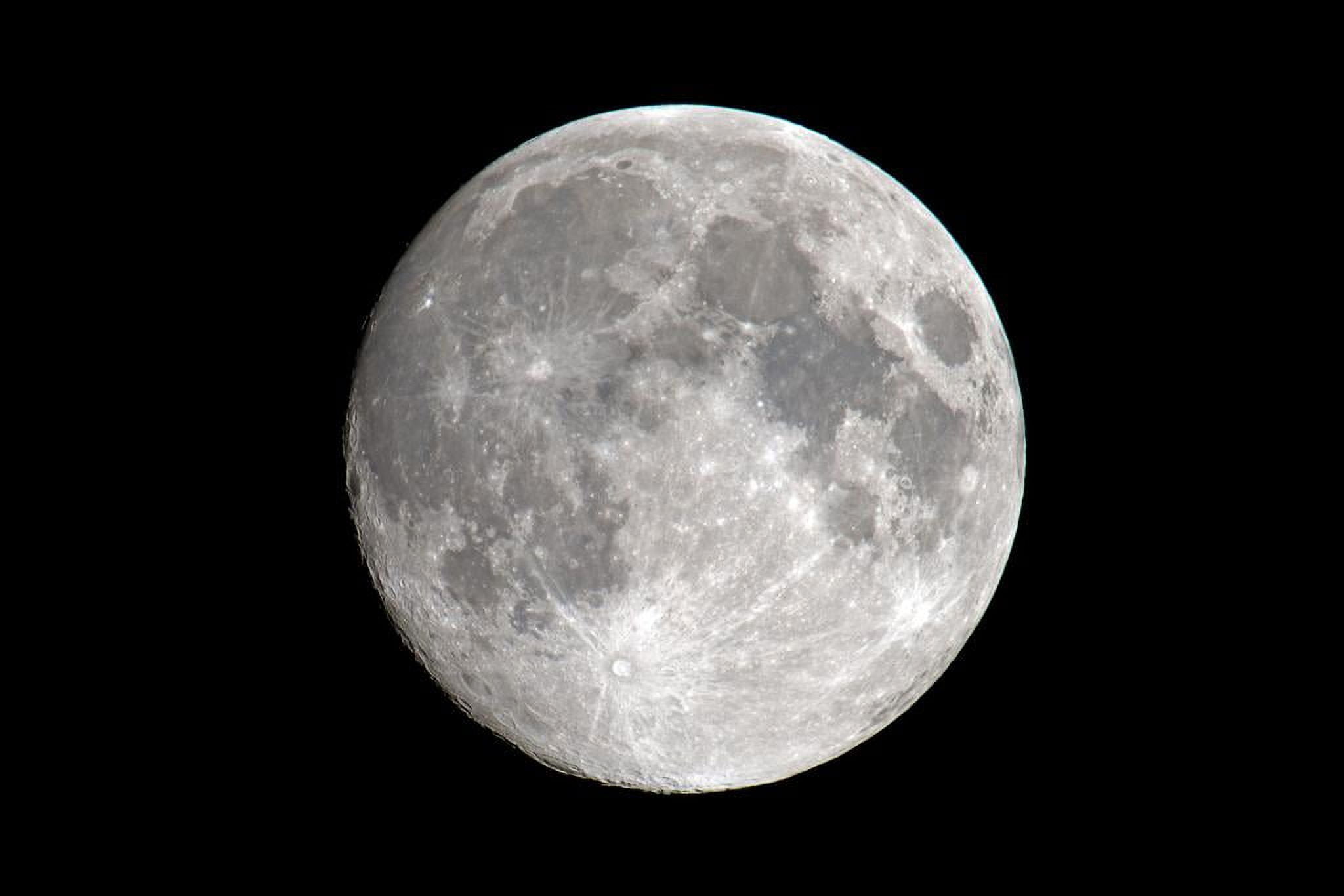 Full Moon Night Sky Black White Vivid Detail Photo Cool Wall Art Print ...