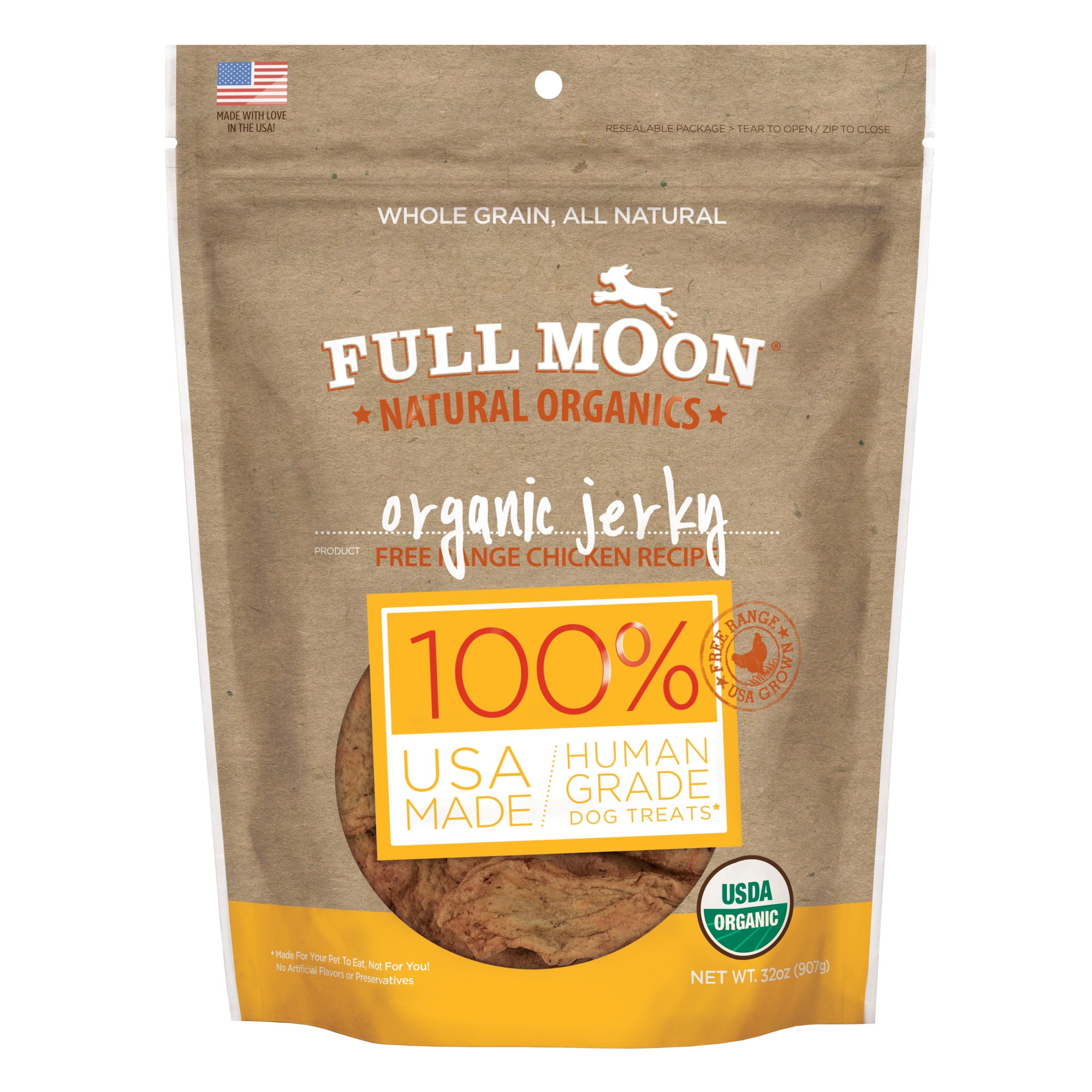 Full Moon Organic Training Dog Treats, Human Grade Chicken Jerky, 32 Oz ...