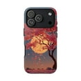 Full Moon Pink Cherry Blossom Tree Night Serenity Phone Case with ...