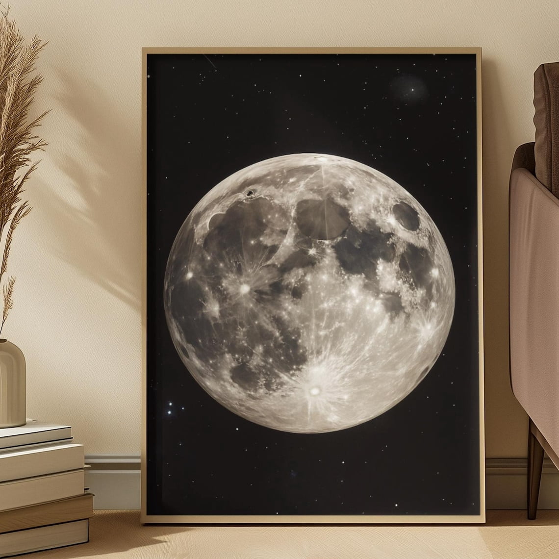 Full Moon Poster Print Lunar Wall Art, Moon Photography, Celestial ...