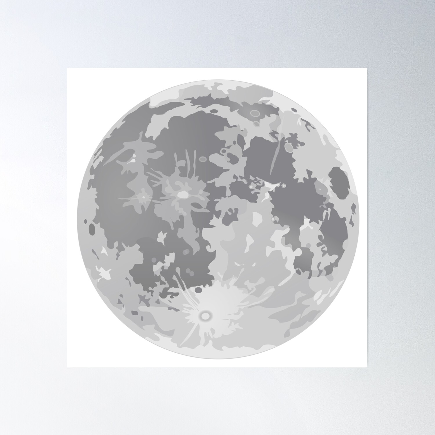 Full Moon Poster Wall Art, Modern Wall Decor, 16x16 UNFRAMED - Walmart.com