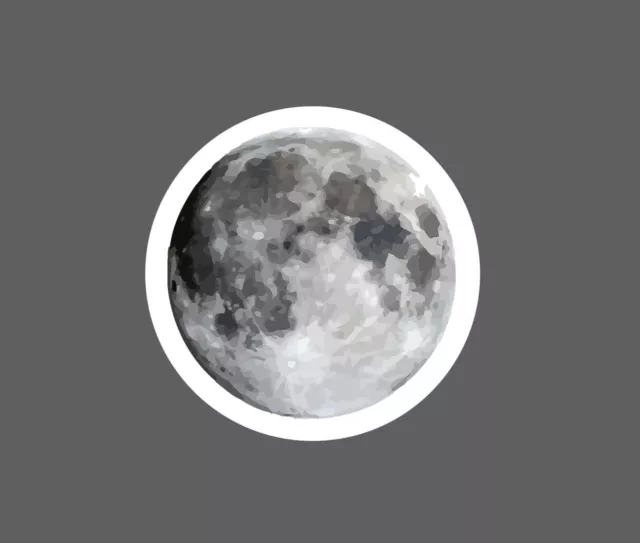 Full Moon Sticker Realistic Waterproof Sticker Phone Decal Water Bottle ...