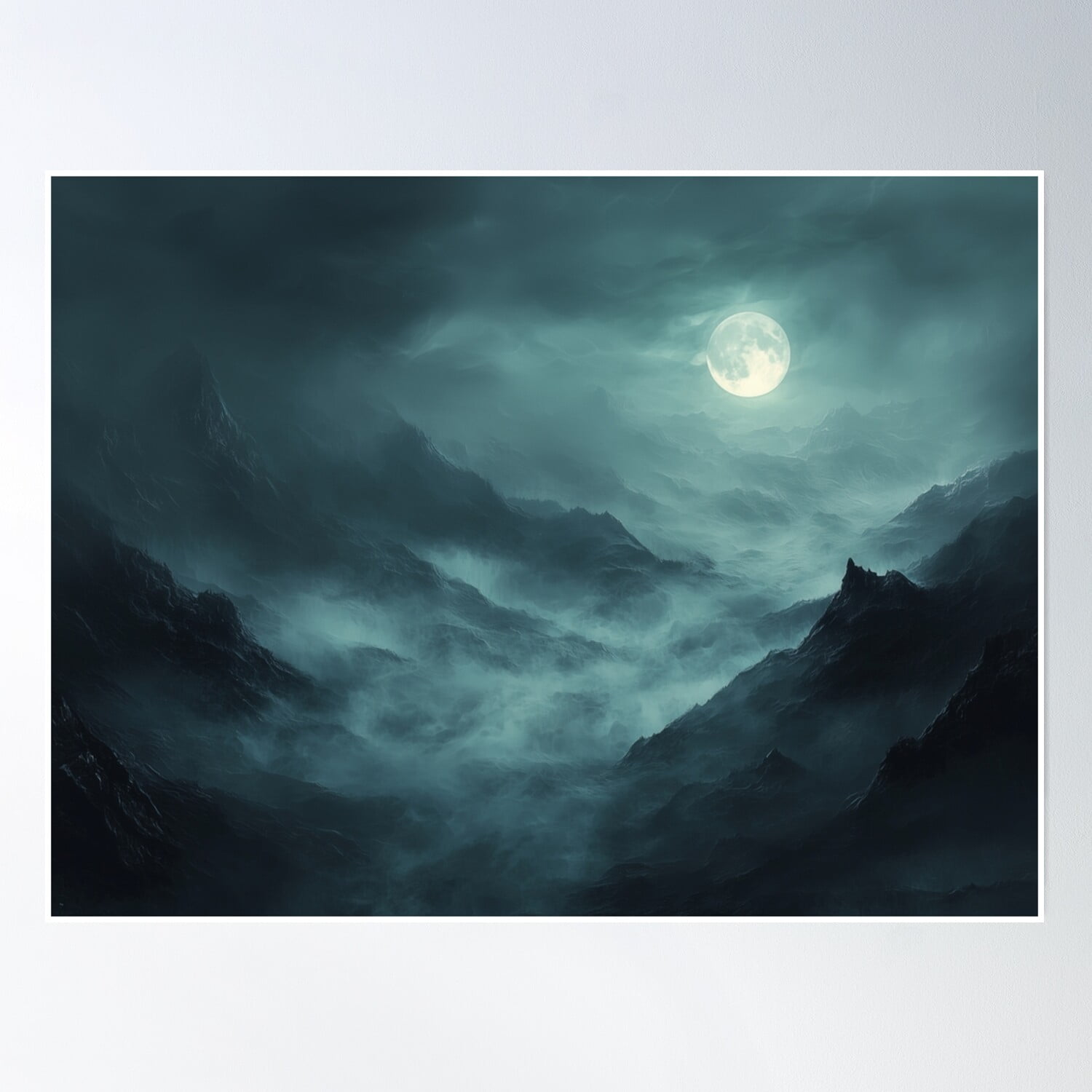 Full Moon Valley Poster Wall Art, Modern Wall Decor, 8x12 UNFRAMED ...