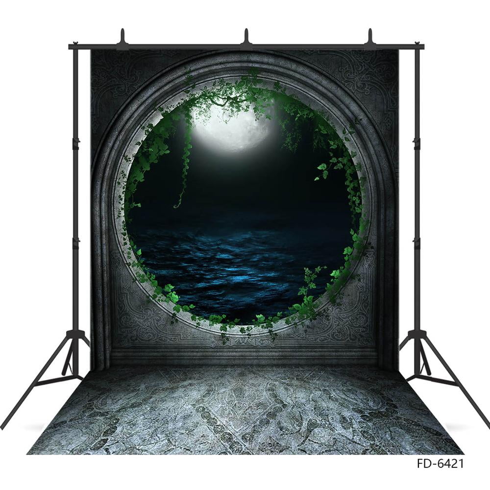 Full Moon Water Leaves Retro Pattern Photography Background Custom ...
