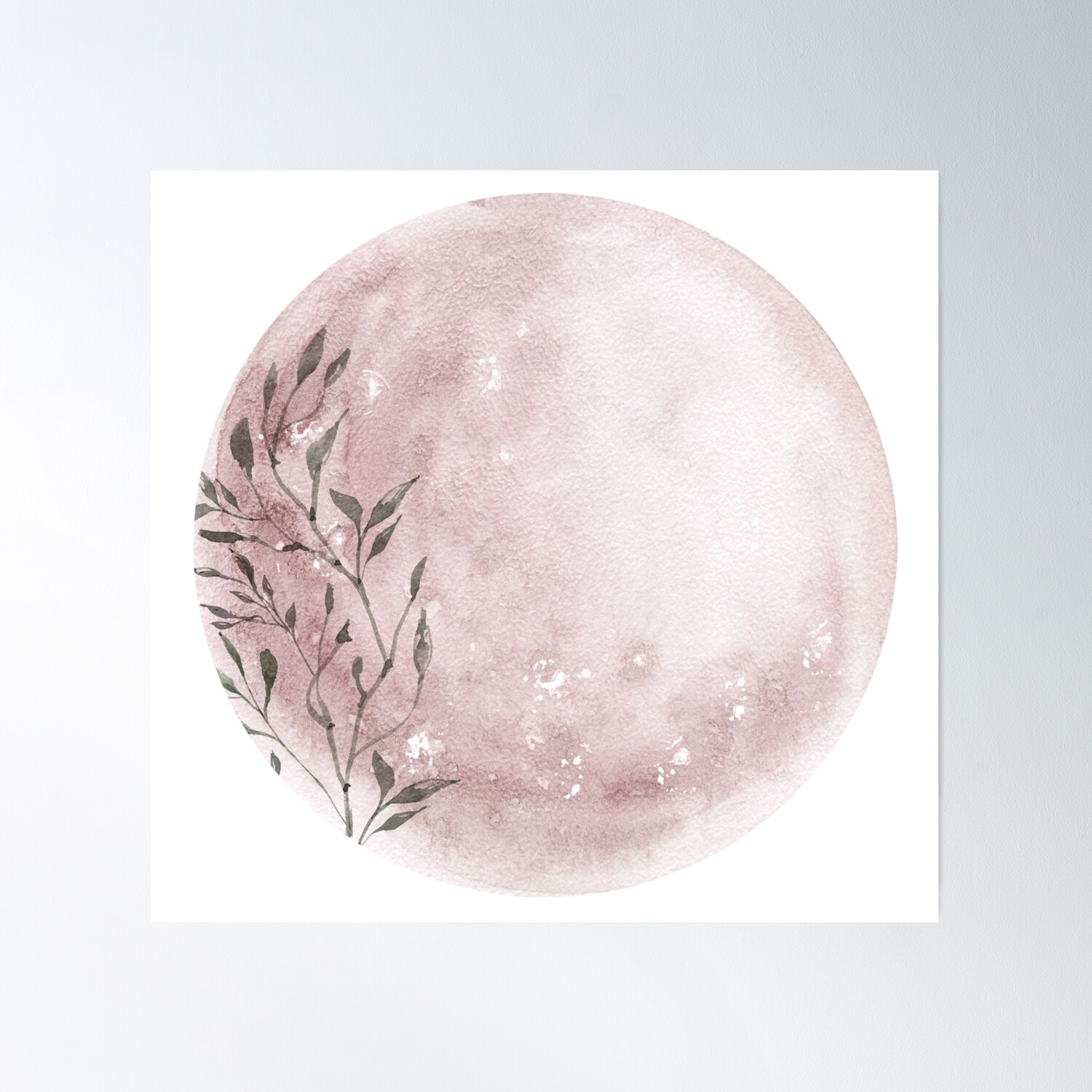 Full Moon Watercolor Poster Wall Art, Modern Wall Decor, 16x16 UNFRAMED ...