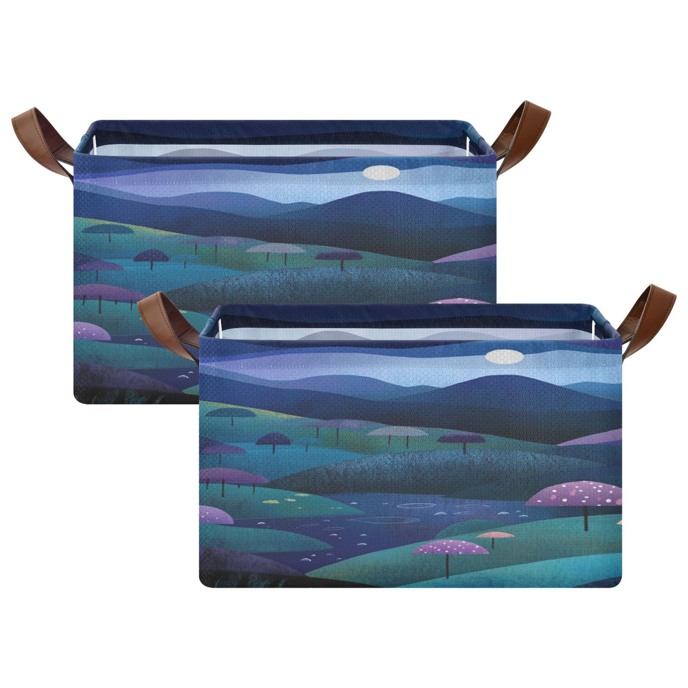 Full Moon over Mountains 16.9x11.4x10in Foldable Open Home Storage Bins ...