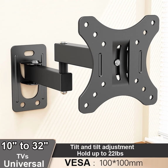 Full Motion TV Monitor Wall Mount Bracket Articulating Arms Swivel Tilt ...