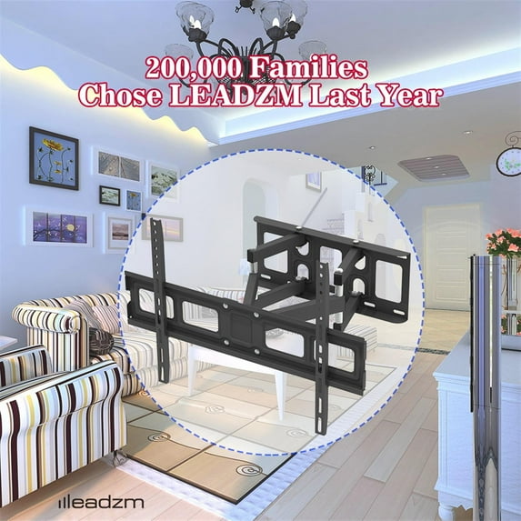 Full Motion TV Wall Mount for 32 to 70 Inch TVs Heavy Duty Double Swing ...