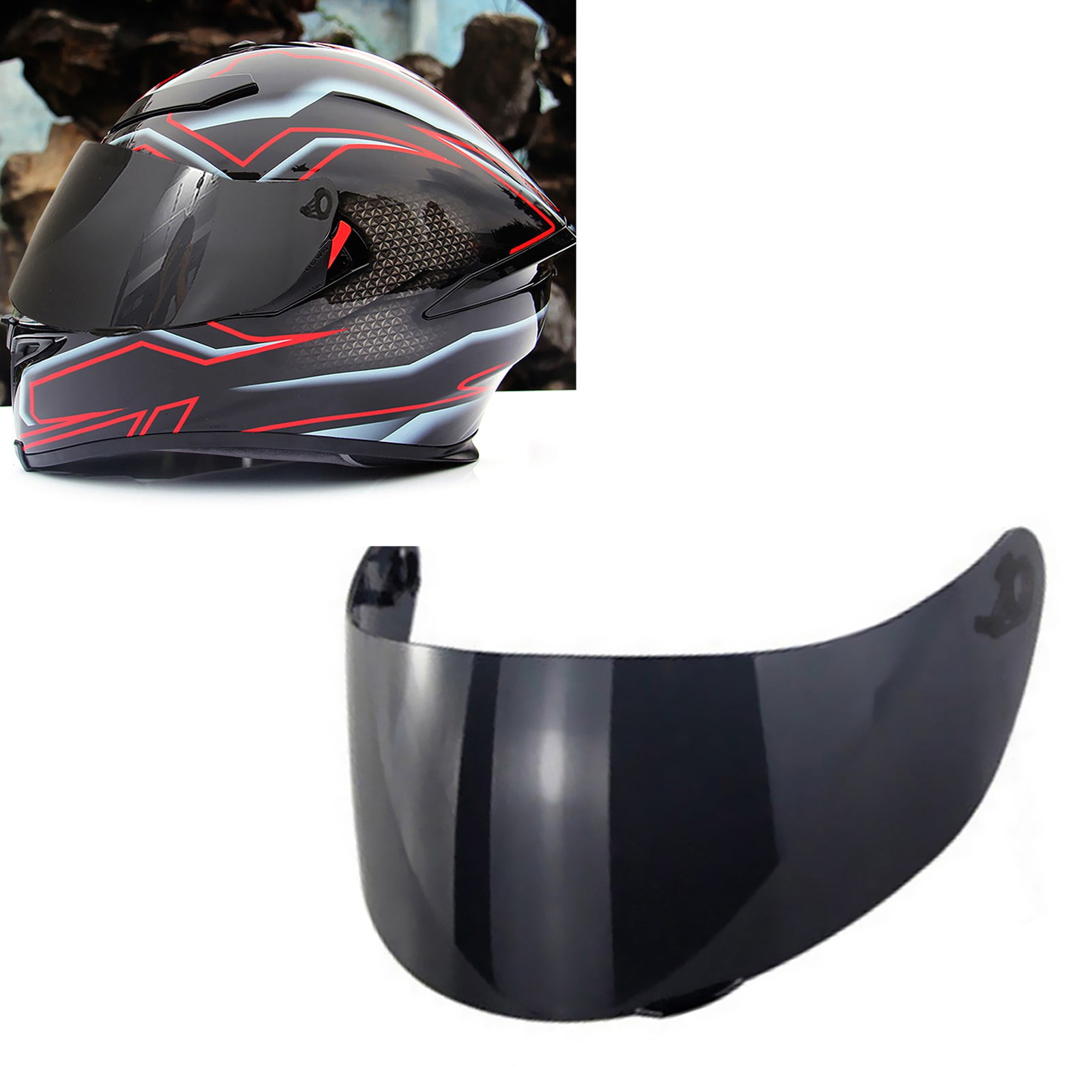Full Motorcycle Wind Helmet Lens Visor Full Face Replacement For K3SV ...