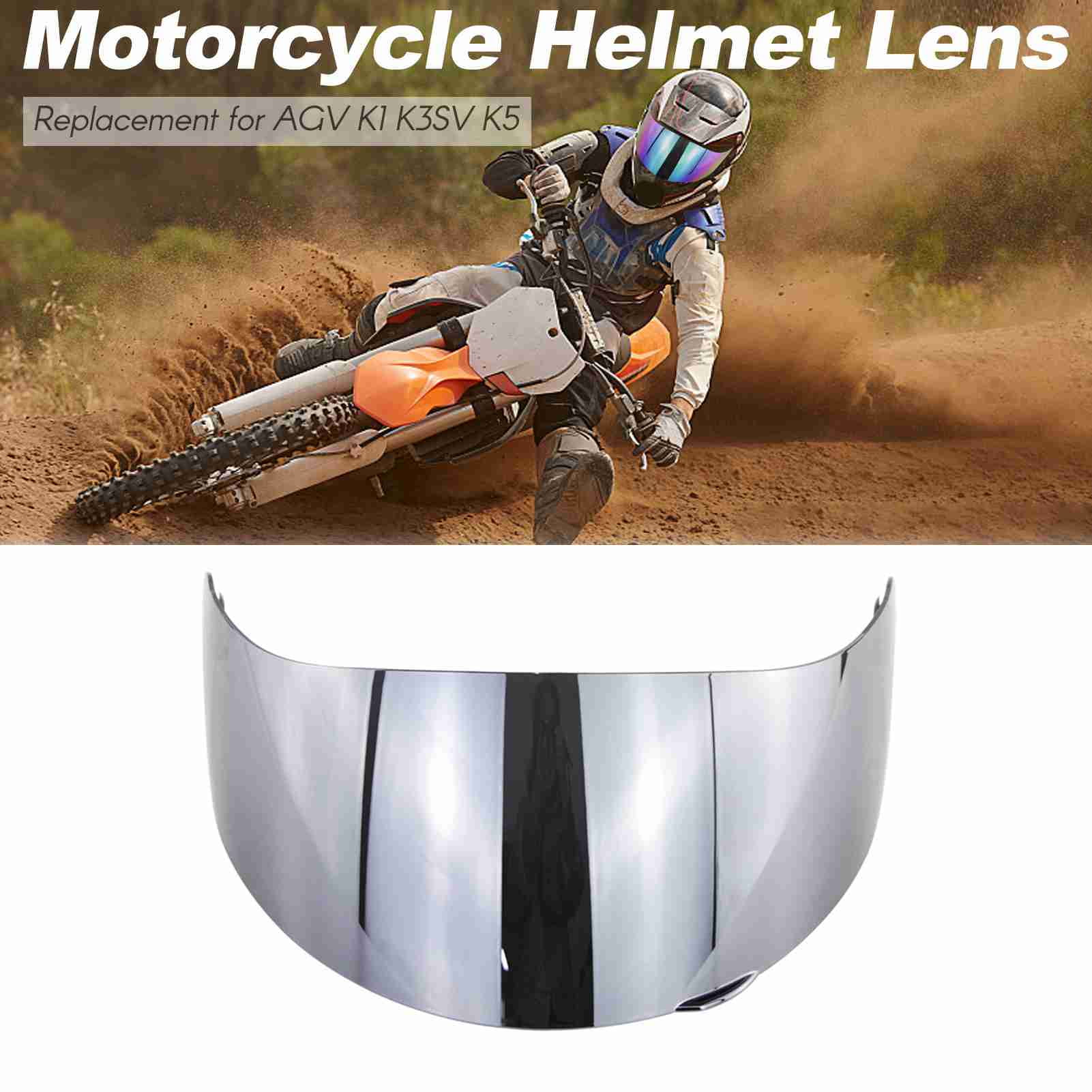 Full Motorcycle Wind Helmet Lens Visor Replacement For AGV K1 K3SV K5 ...